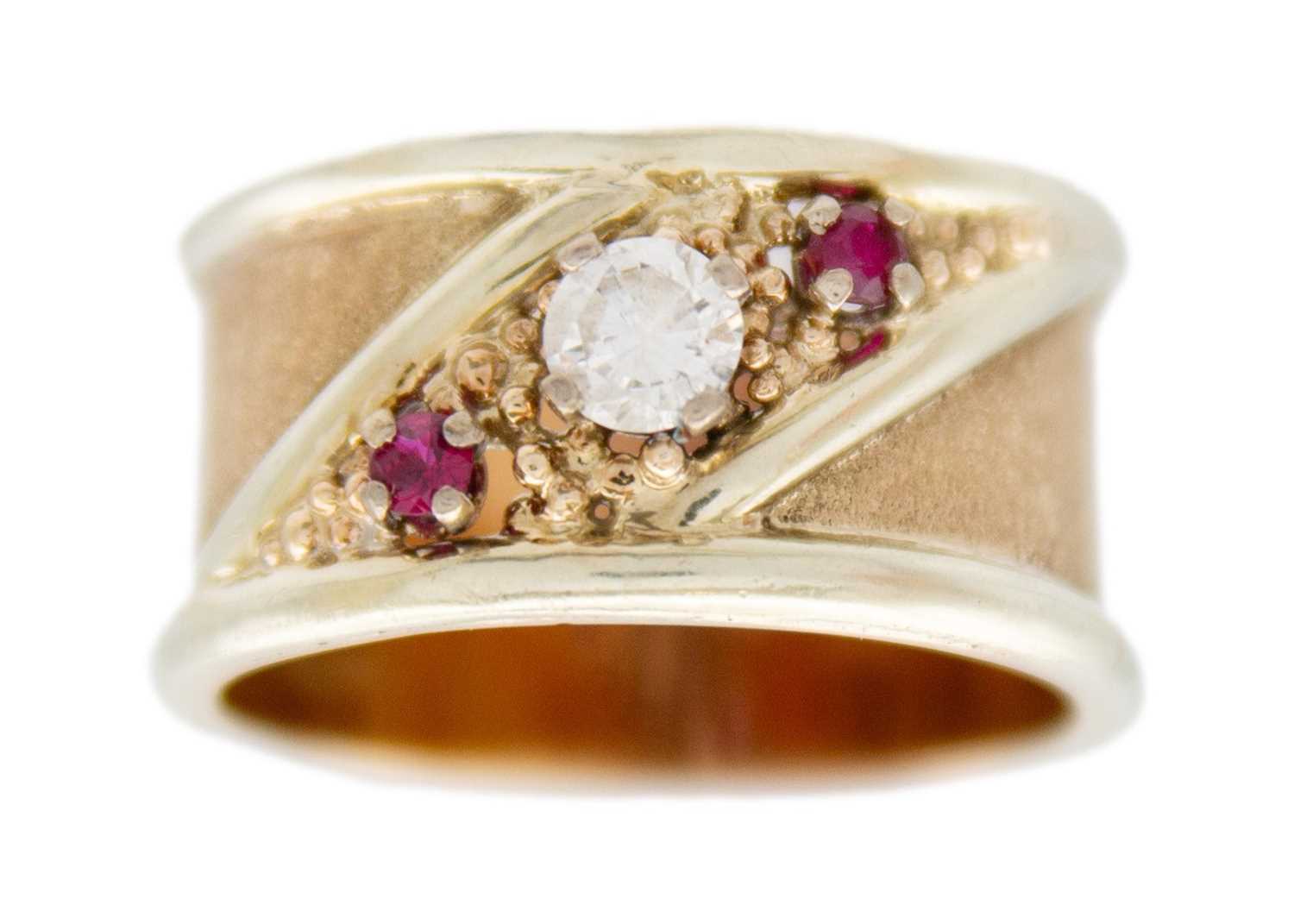 Lot 159 - A high purity gold (tests 14ct) wide band