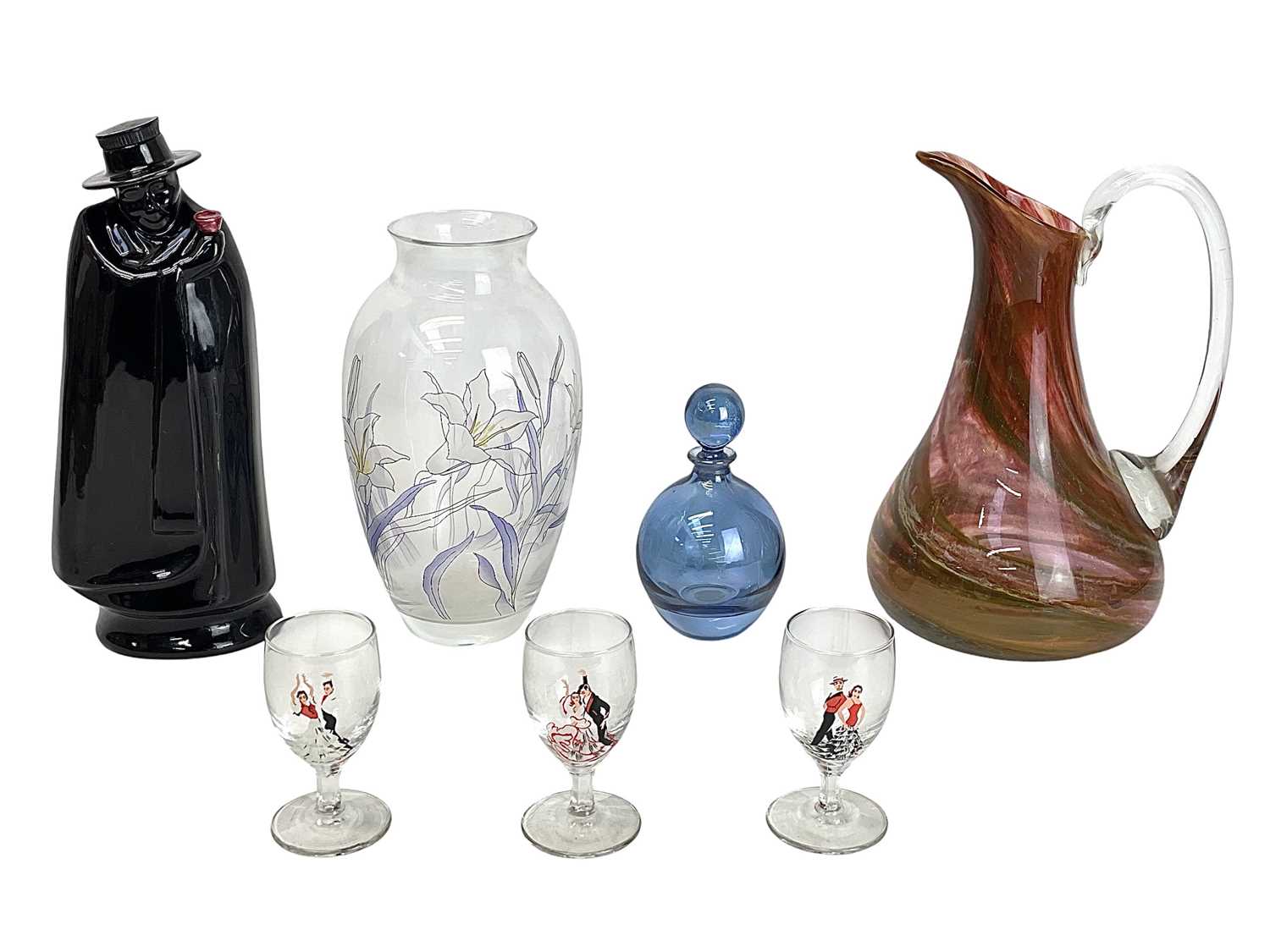 Lot 69 - A Sandeman Don decanter with three glasses.