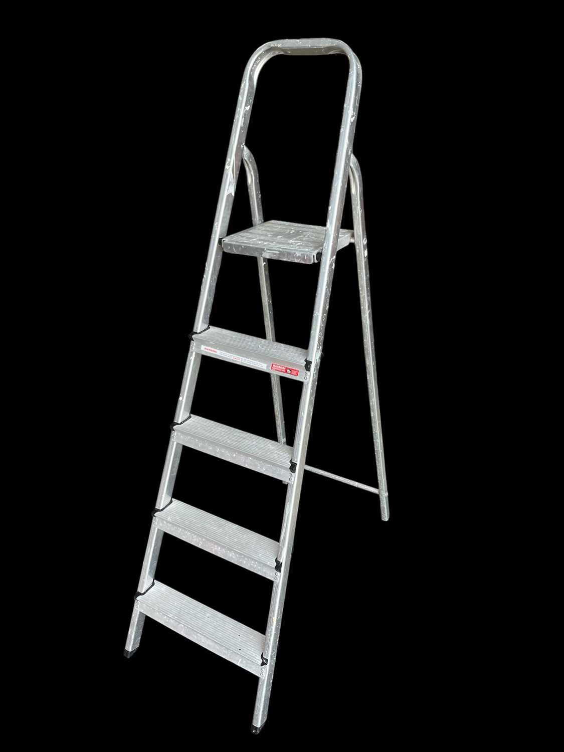 Lot 158 - An Abru Aluminium five step Stepladder. The