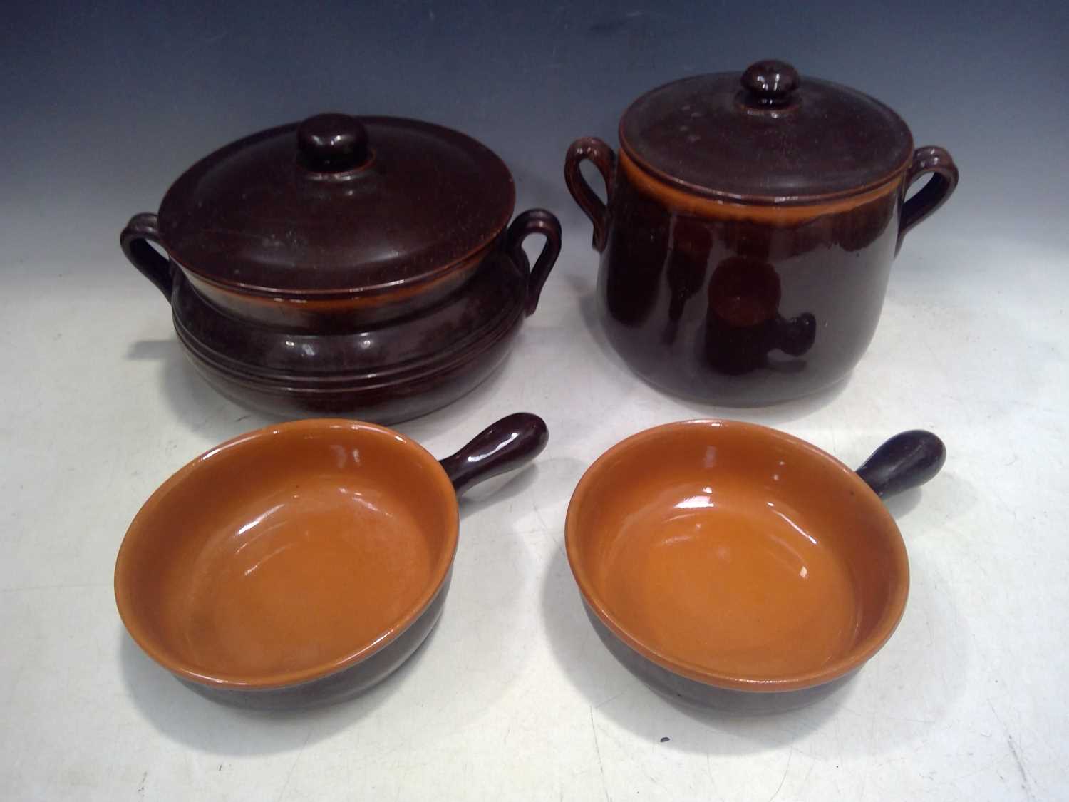 Lot 25 - Ironstone Cooking Pots and Pans. The Tall Pot