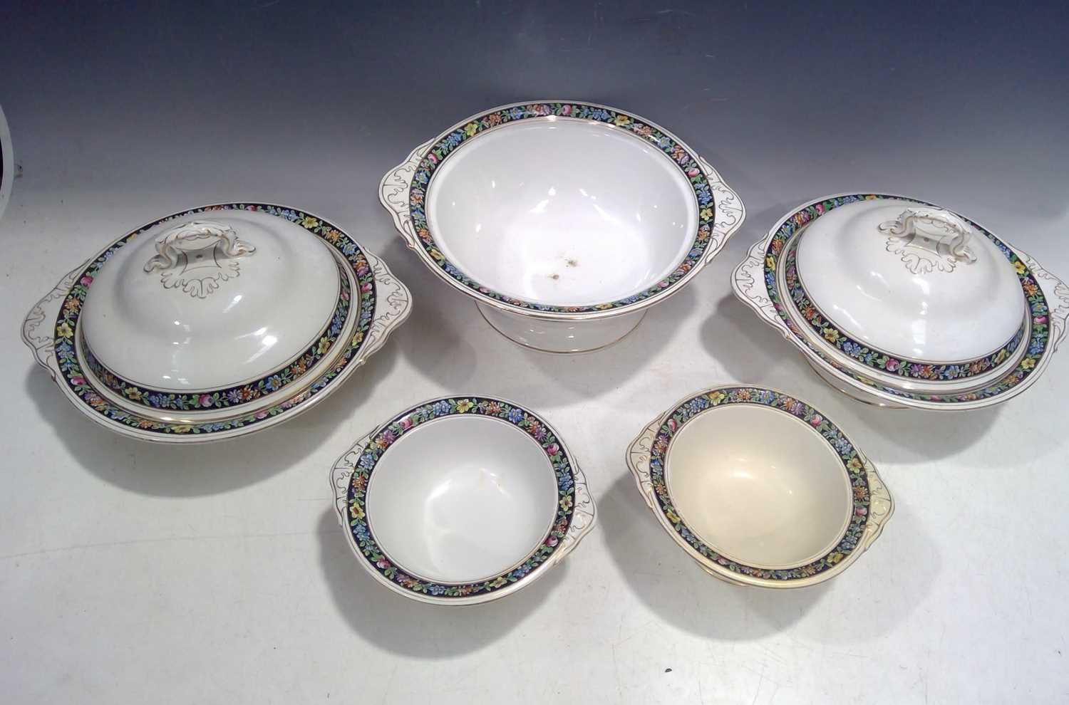 Lot 146 - A part pottery dinner set by S. Hancock