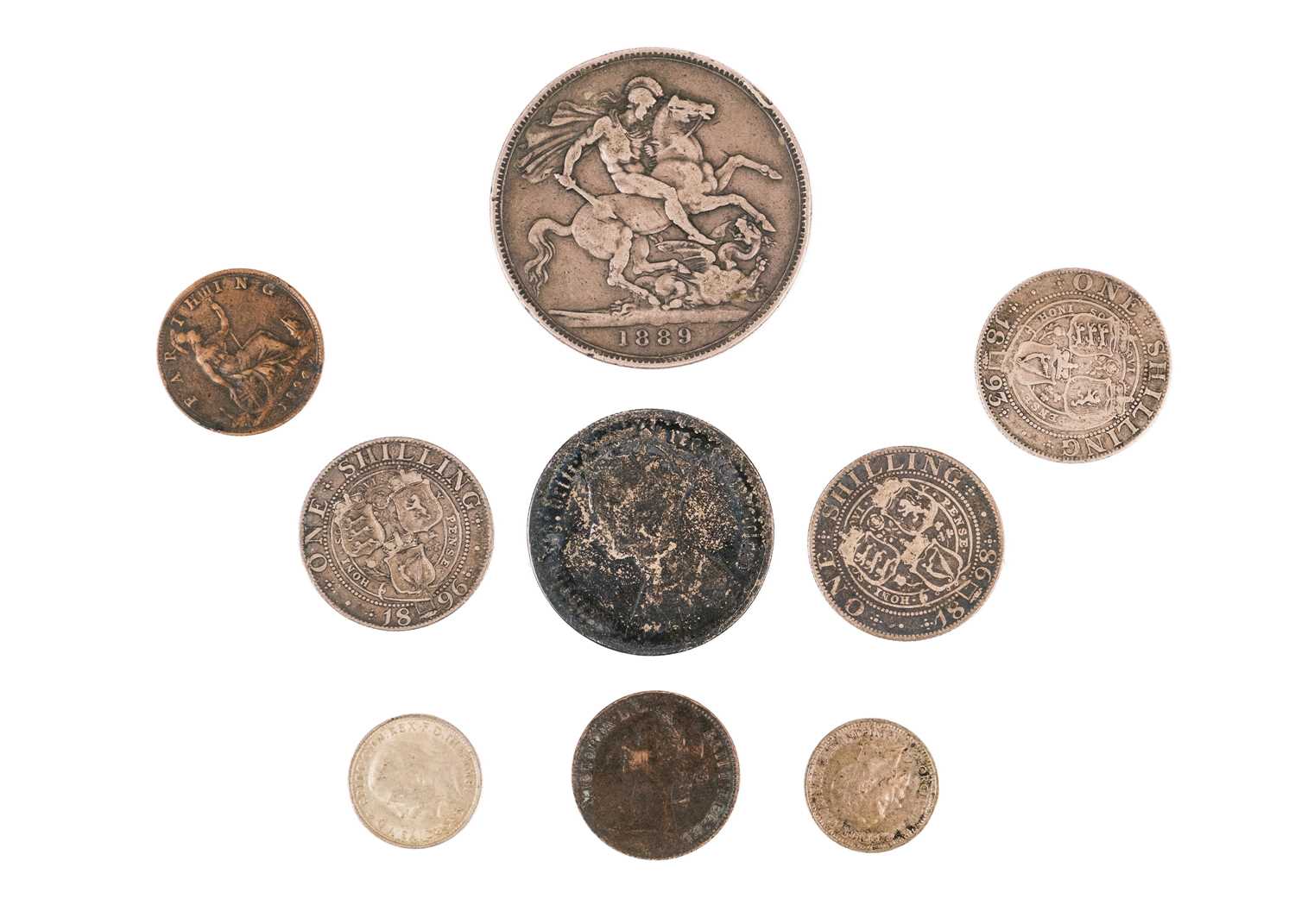 Lot 31 - A collection of Victoria and George V coins.