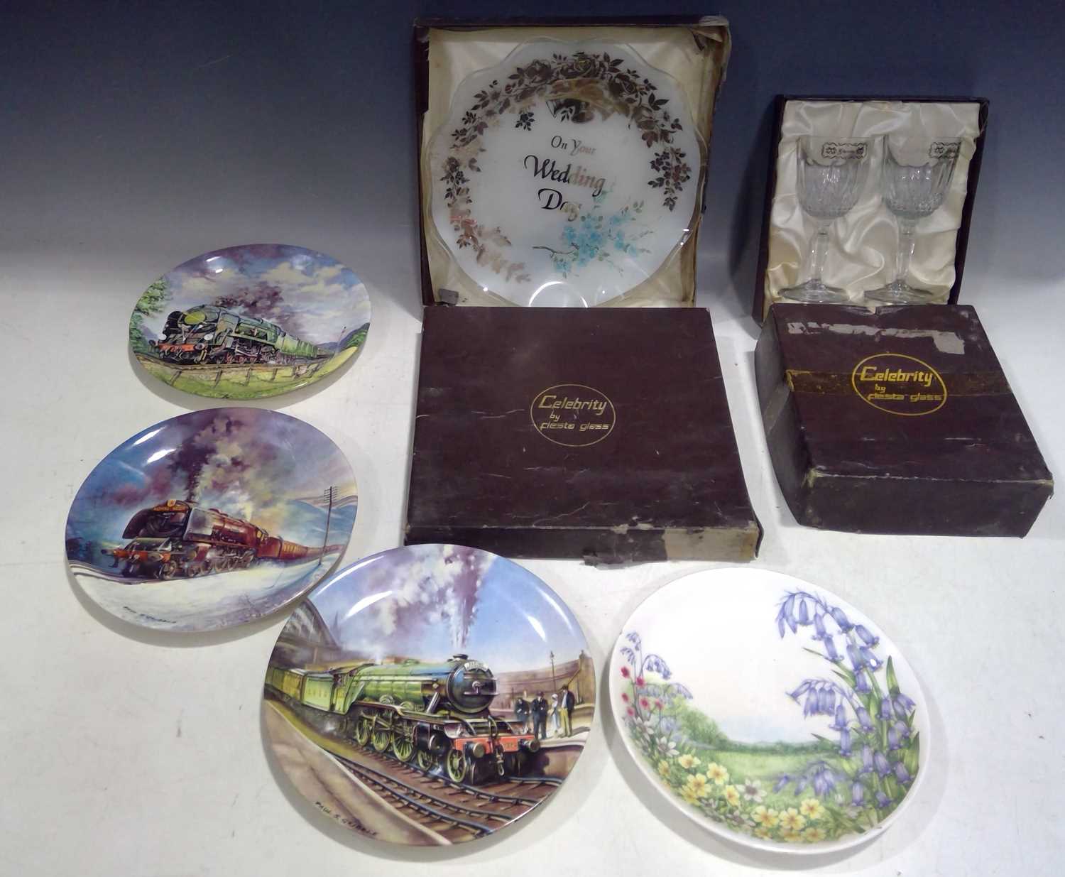 Lot 156 - Davenport Train Plates, a Dunoon Plate and