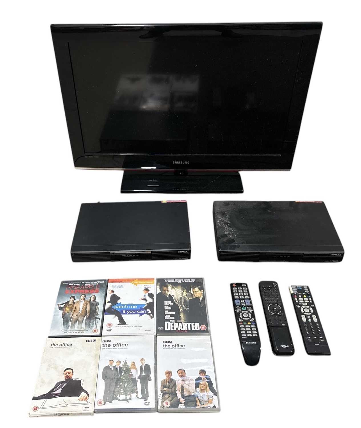 Lot 52 - A Samsung 32" LE32B530P7W TV, two Humax