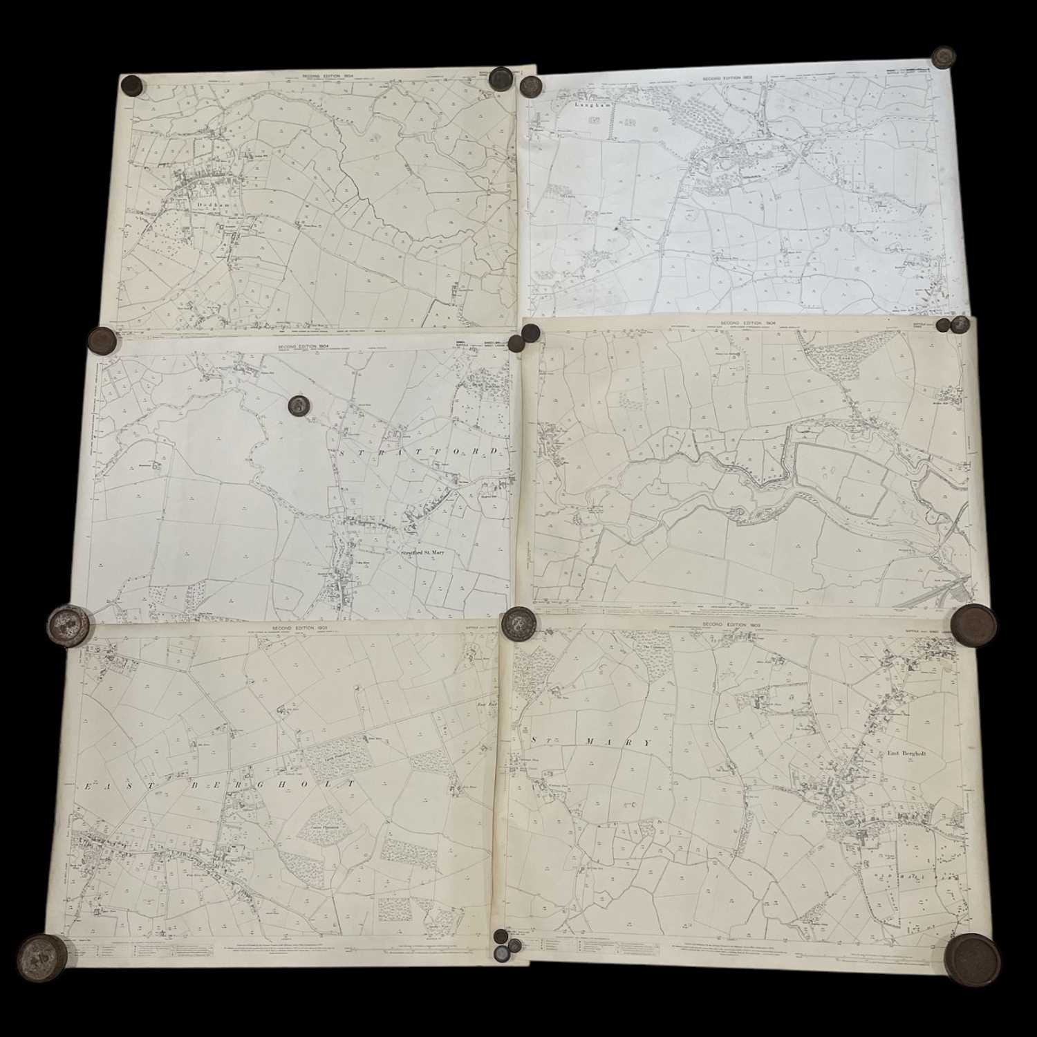 Lot 43 - A collection of six Ordinance Survey maps