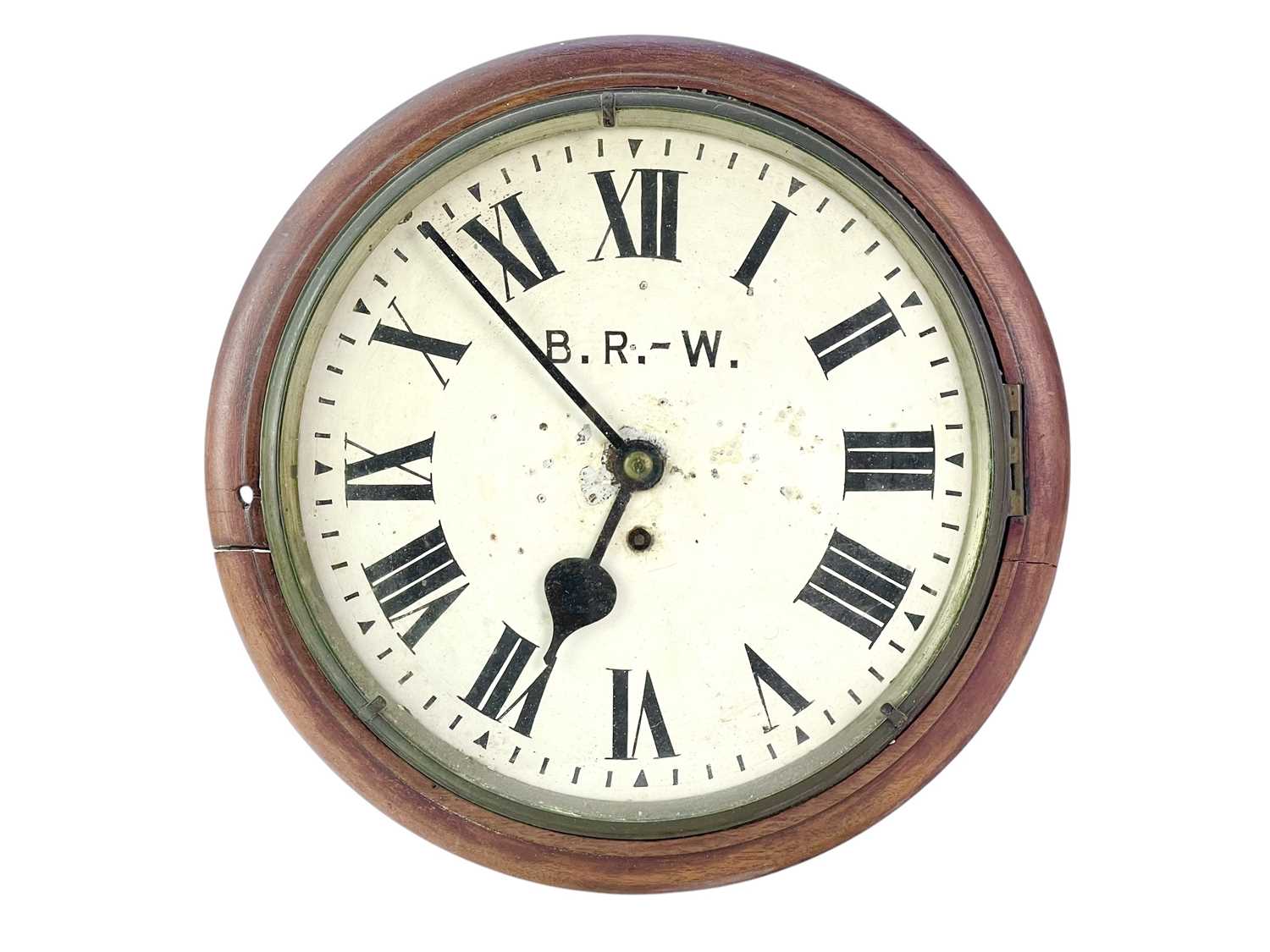 Lot 384 - A GWR single fusee mahogany circular station