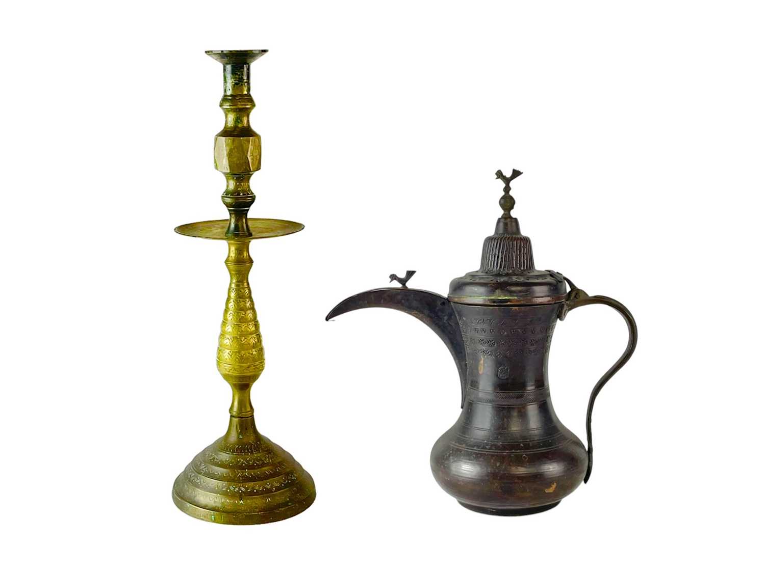 Lot 764 - An Arabic copper dallah coffee pot.