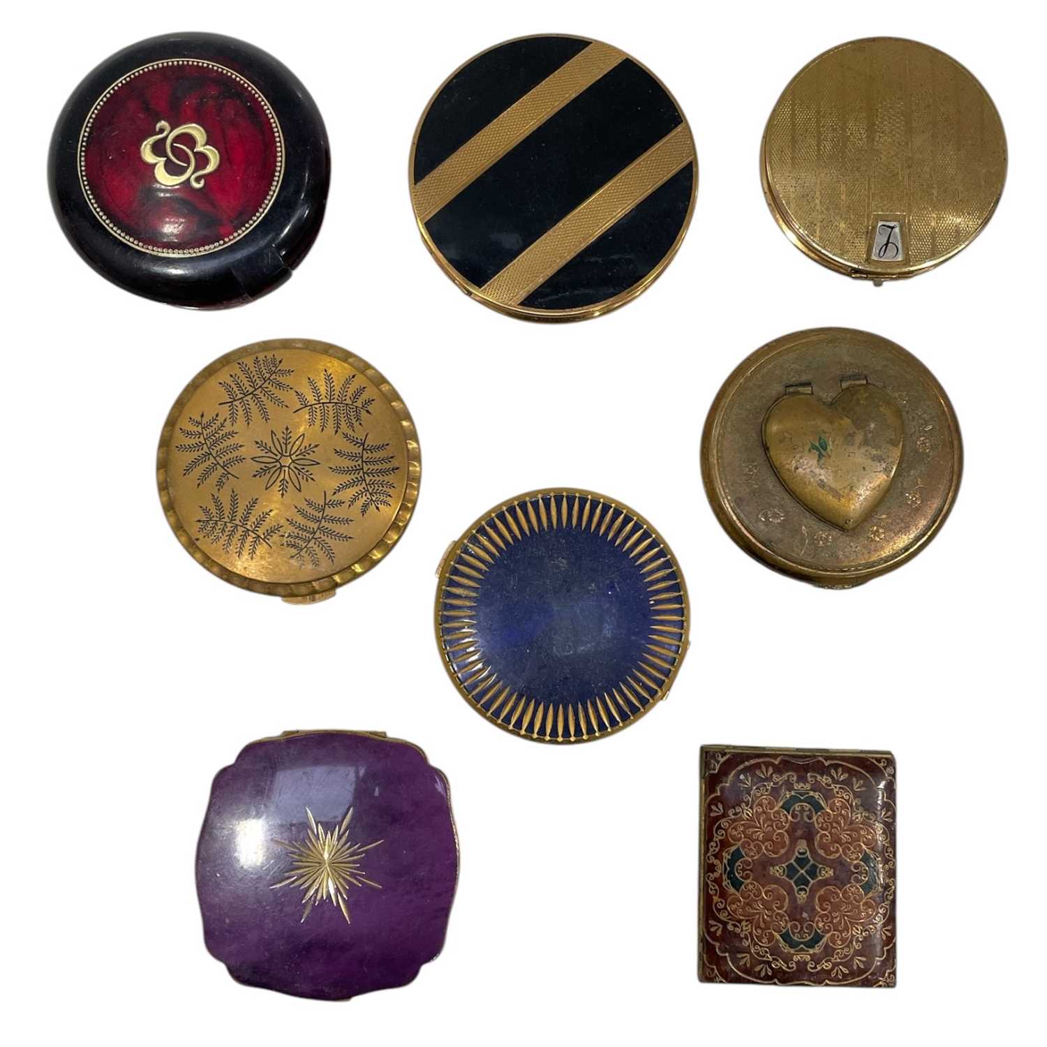 Lot 175 - Eight Vintage Powder Compacts including