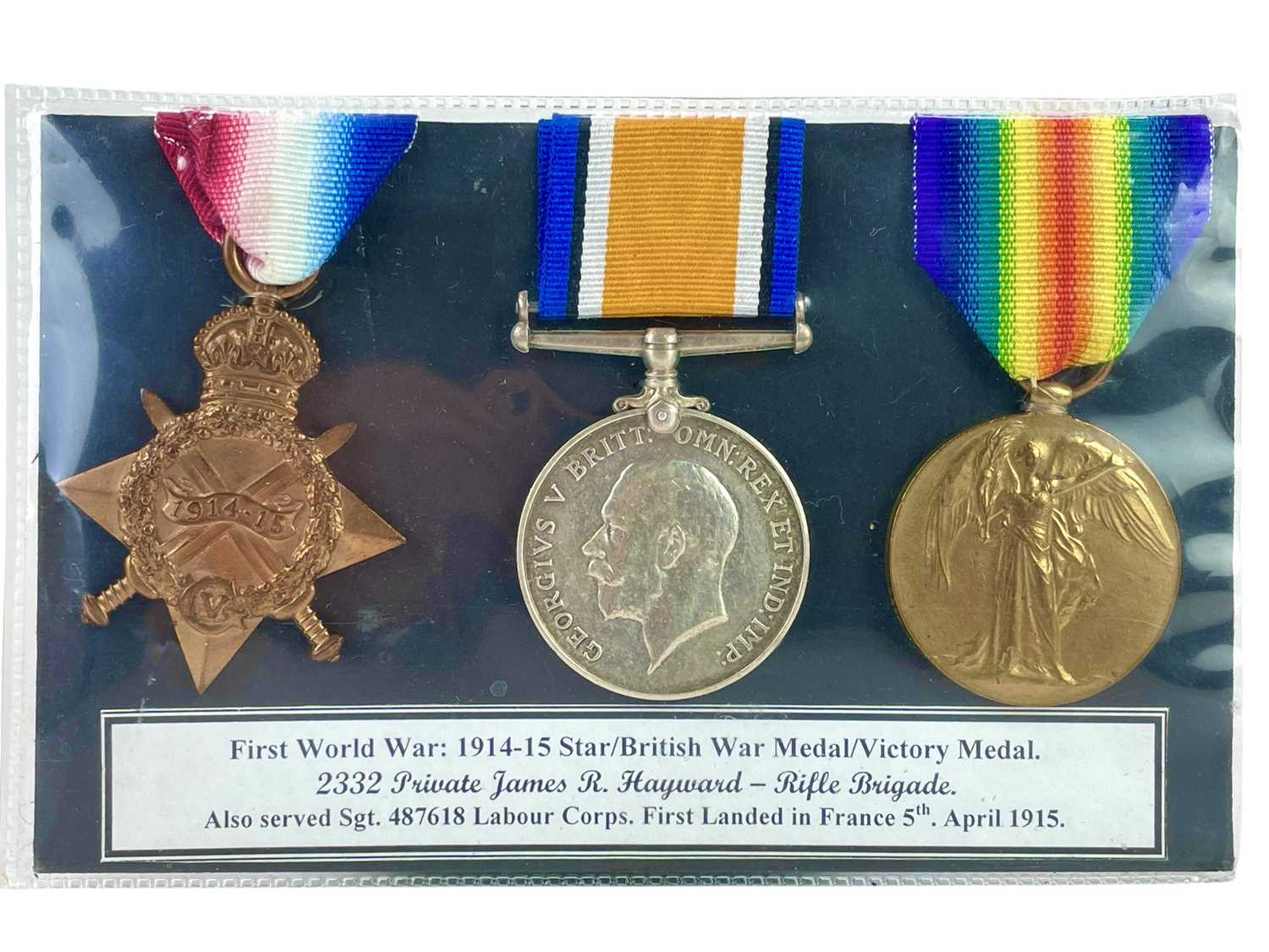 Lot 538 - WWI trio Awarded to 2332 acting Corporal