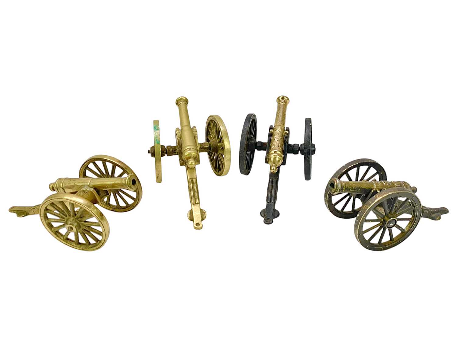 Lot 56 - Four field artillery model desk cannons.