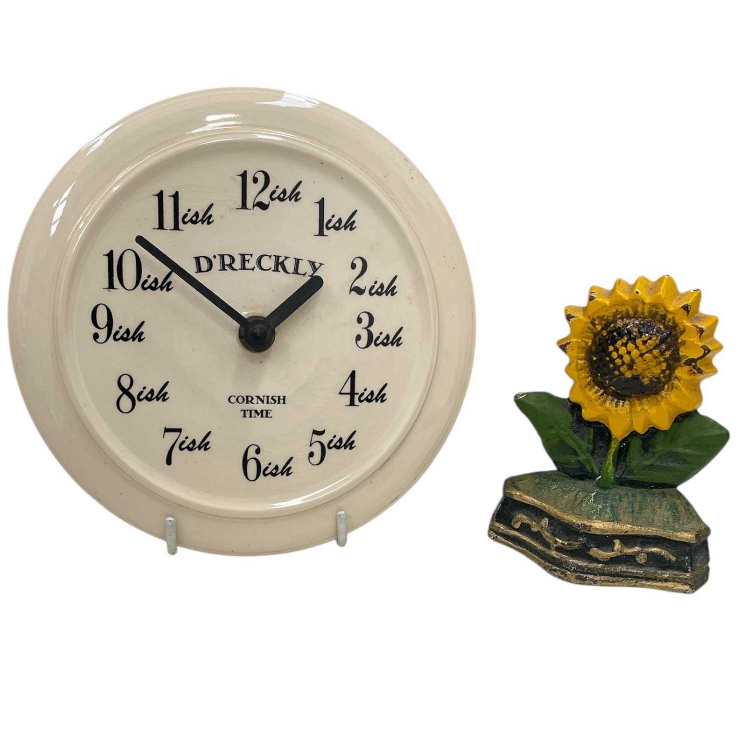 Lot 87 - A Cornish Time "D'RECKLY" clock 17cm across