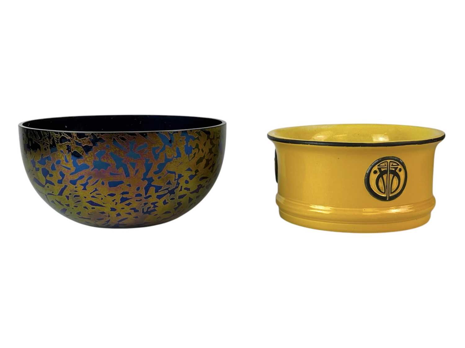 Lot 361 - A Bretby yellow glazed circular bowl.