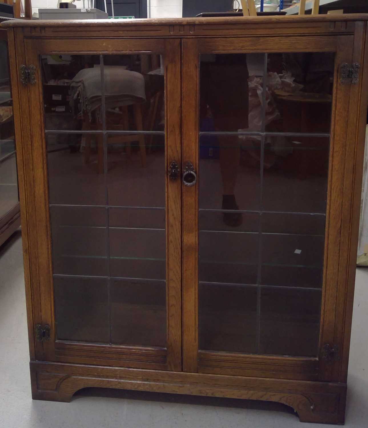 Lot 34 - An Oak, Glazed Bookcase / Display Case. The
