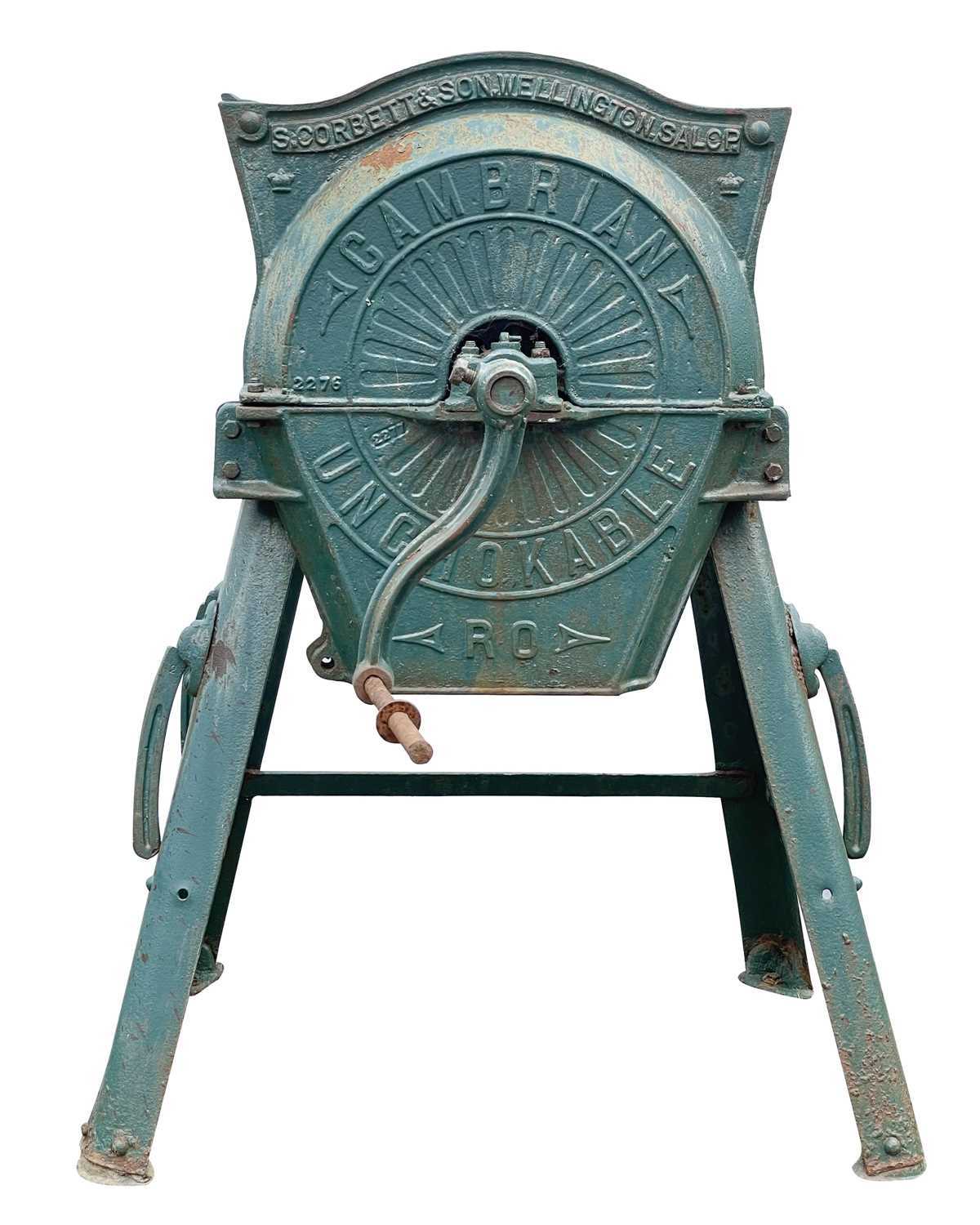 Lot 53 - A cast iron root cutter by S. Corbett & Son.