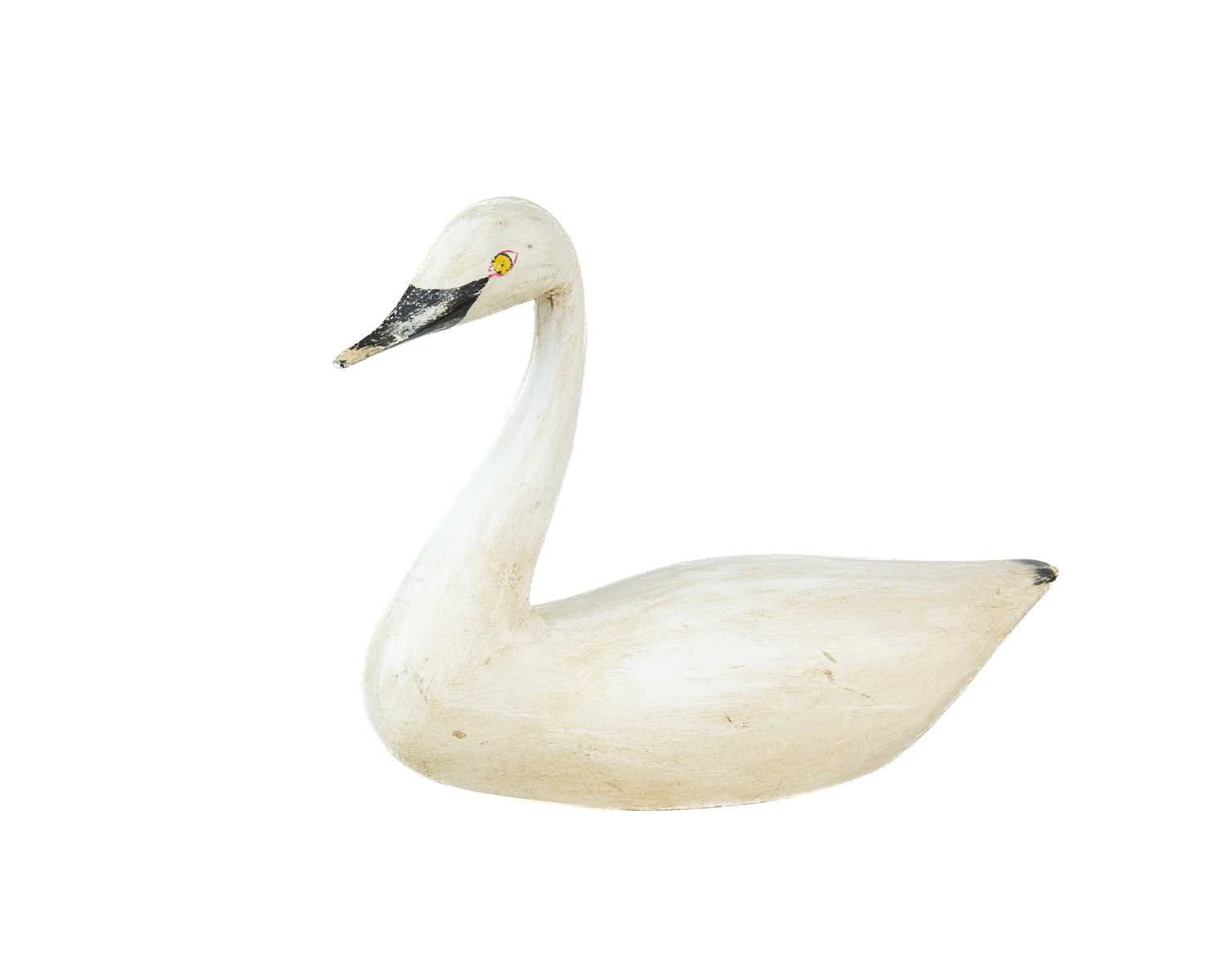 Lot 113 - A decoy style carved and painted wood swan.