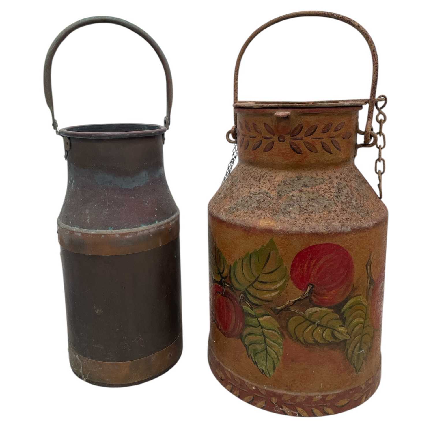 Lot 28 - A Hand Painted Milk Churn 44cm High and a