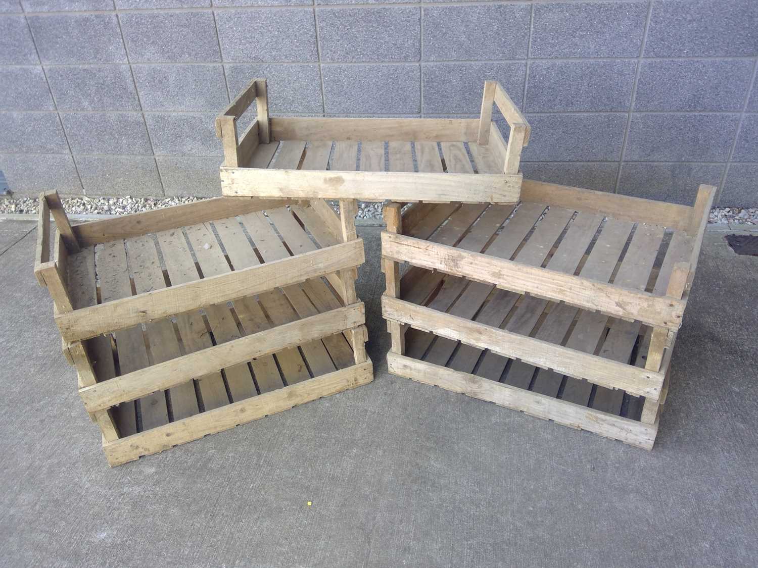 Lot 100 - Seven Potato Crates. The Crates measure 79cm