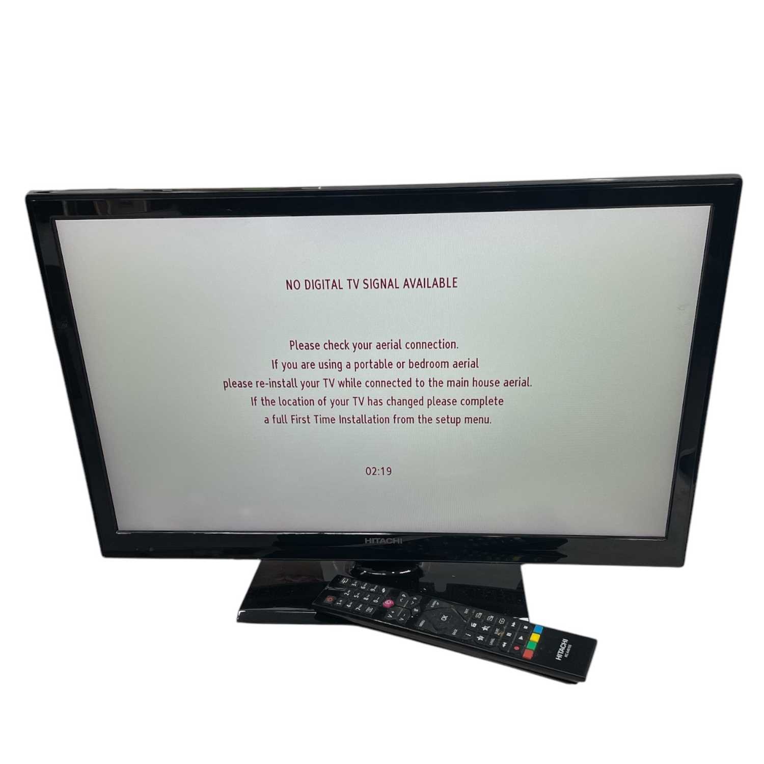 Lot 17 - A Hitachi HDMI 24" colour TV with a remote