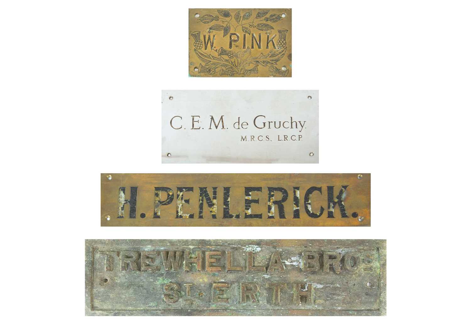 Lot 119 - A bronze plaque cast 'Trewhella Bros St Erth'