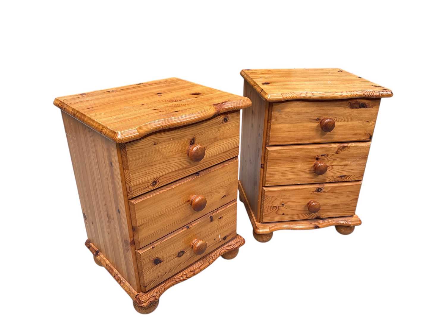 Lot 109 - A pair of pine bedside drawers, heigh 60cm x