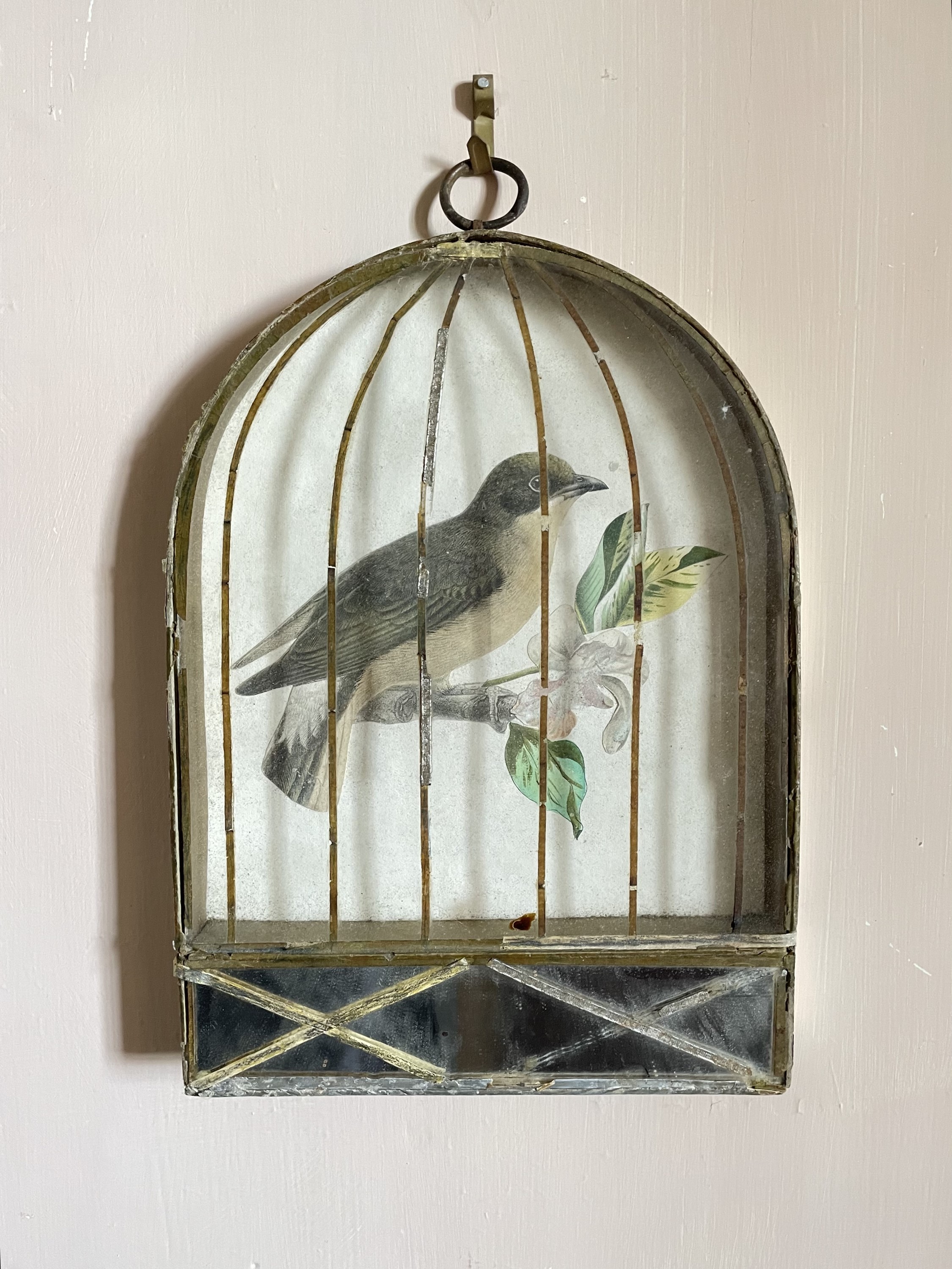 A Victorian Lithograph within Birdcage Frame