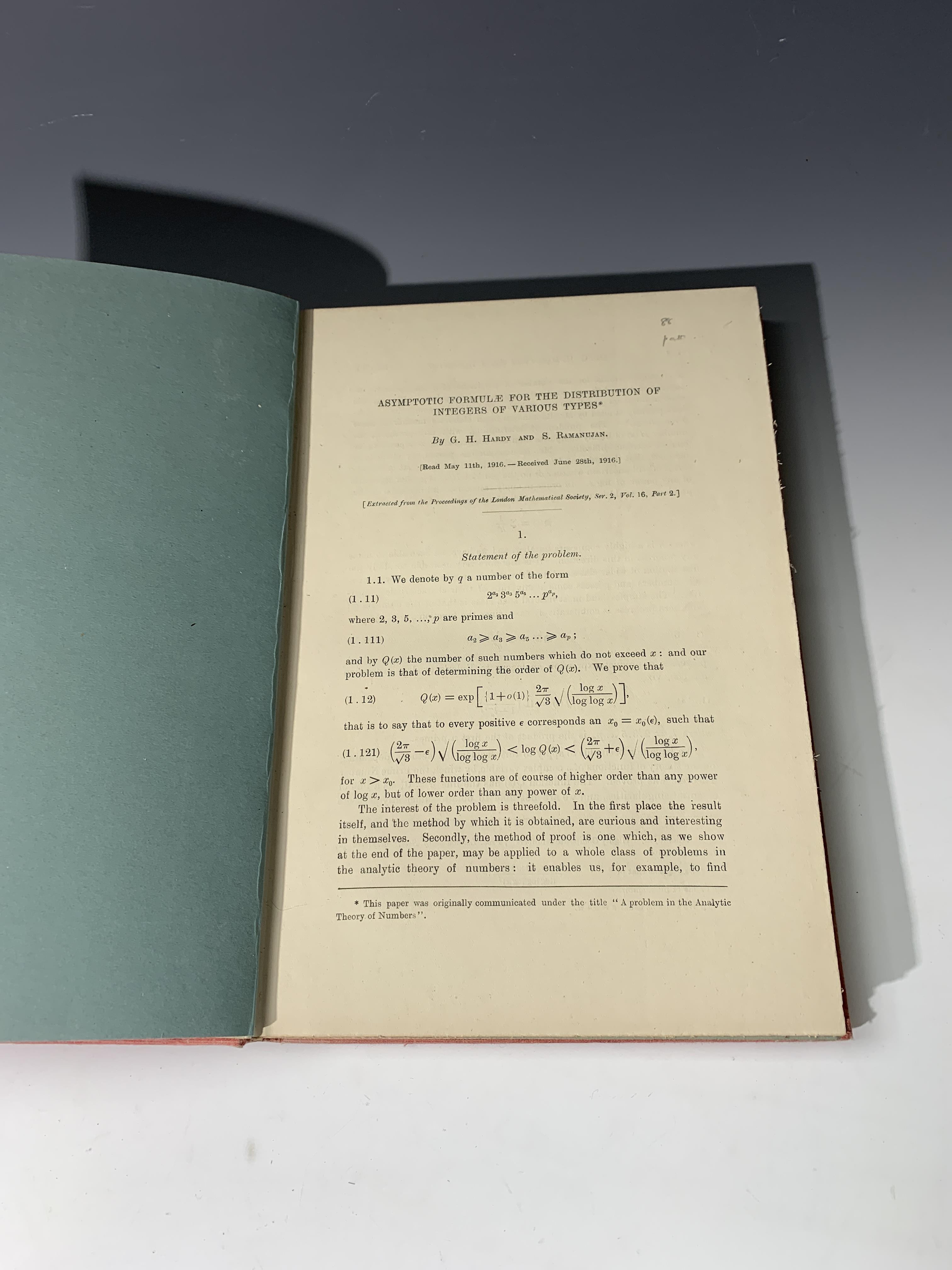 Lot 1208 - GODFREY HAROLD HARDY (Cambridge