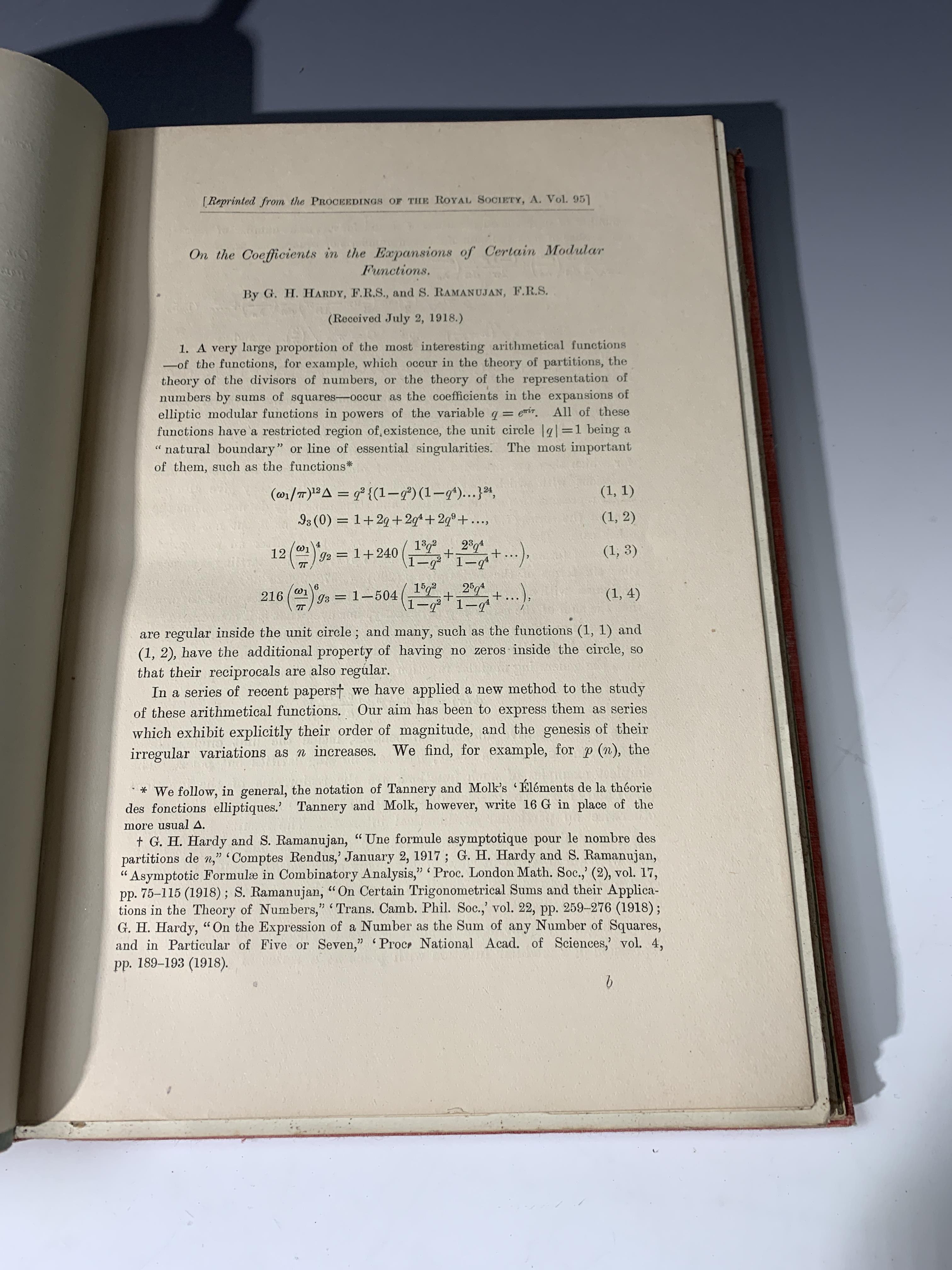 Lot 1208 - GODFREY HAROLD HARDY (Cambridge