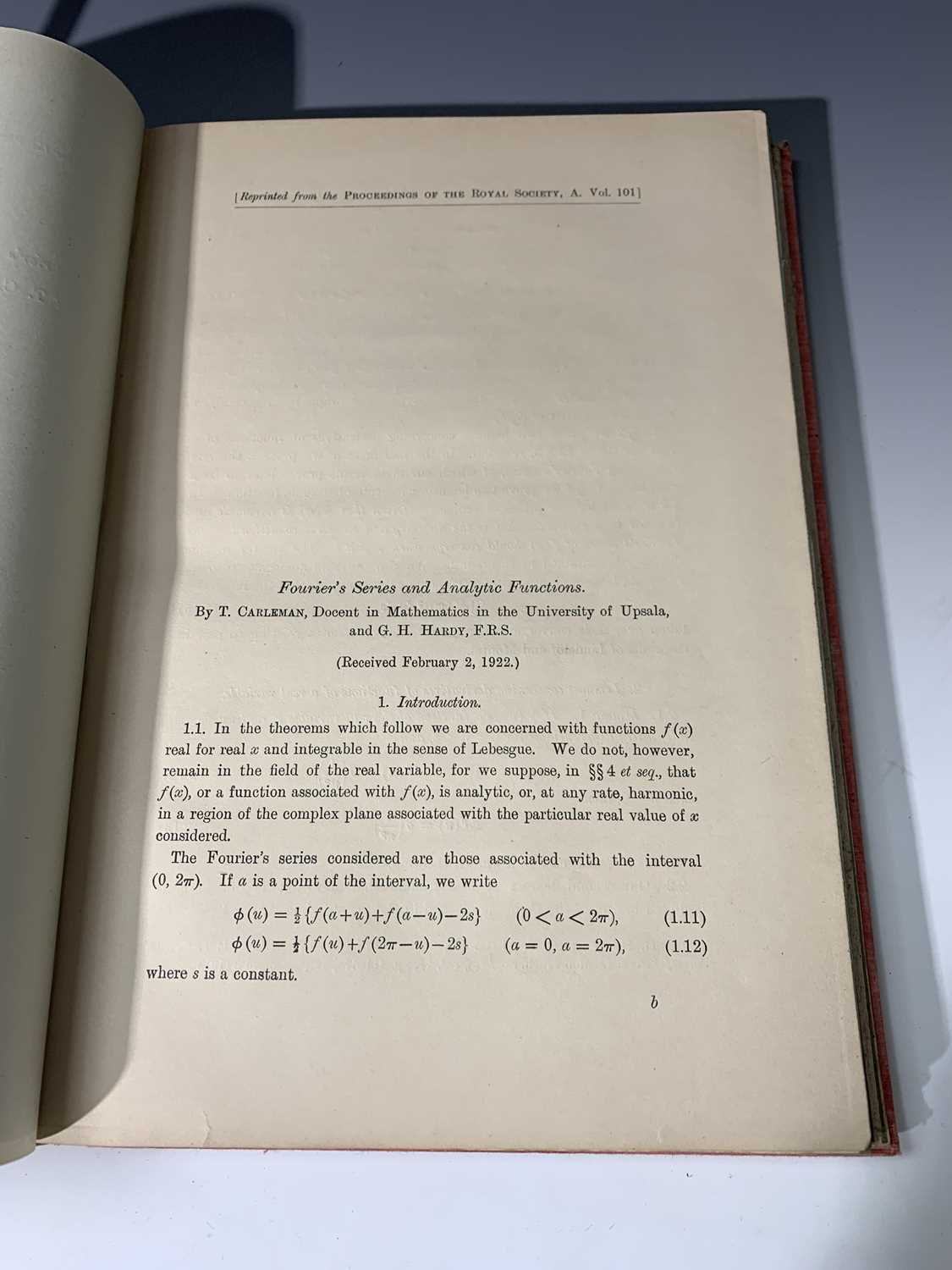 Lot 1208 - GODFREY HAROLD HARDY (Cambridge