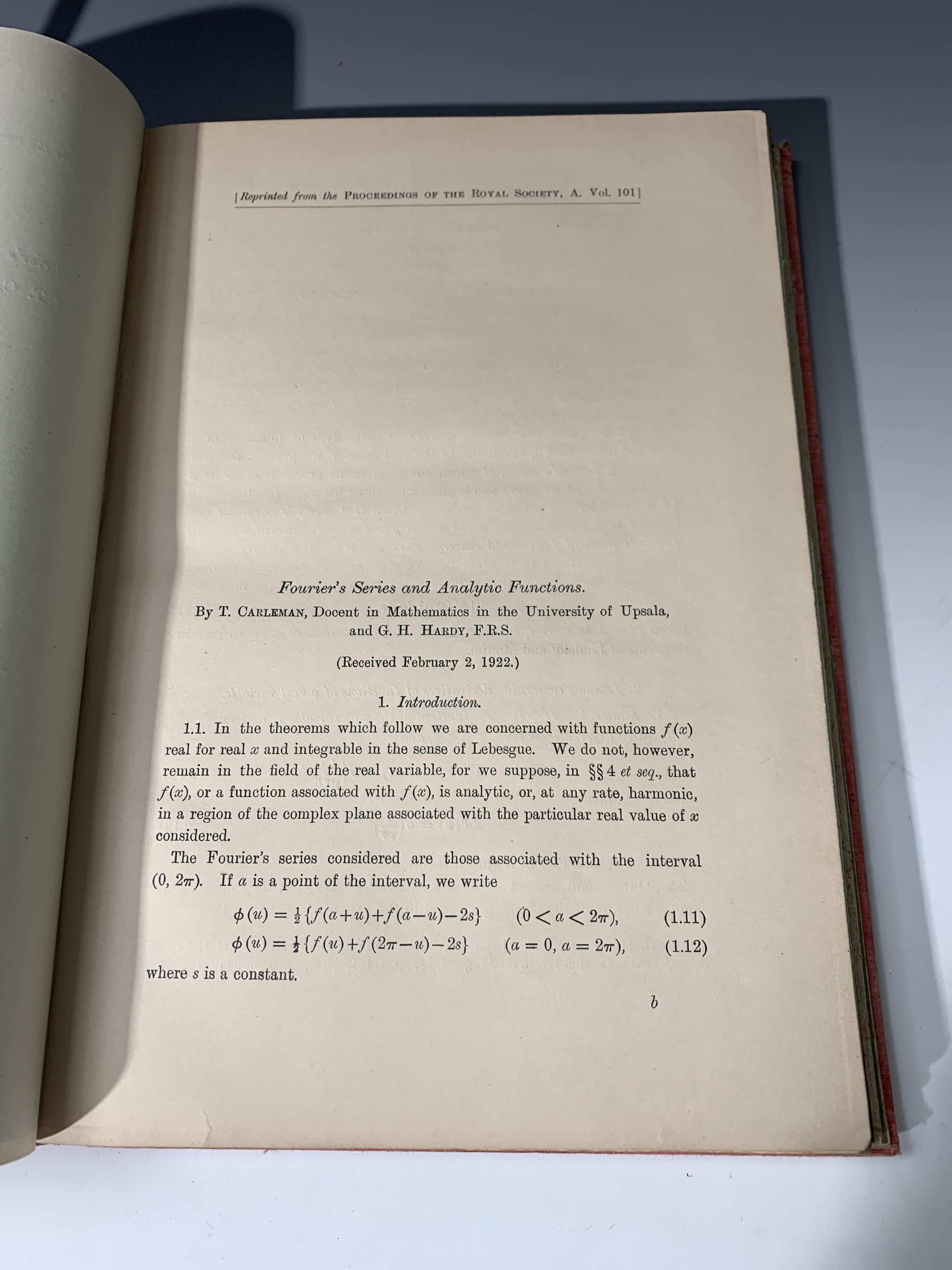 Lot 1208 - GODFREY HAROLD HARDY (Cambridge