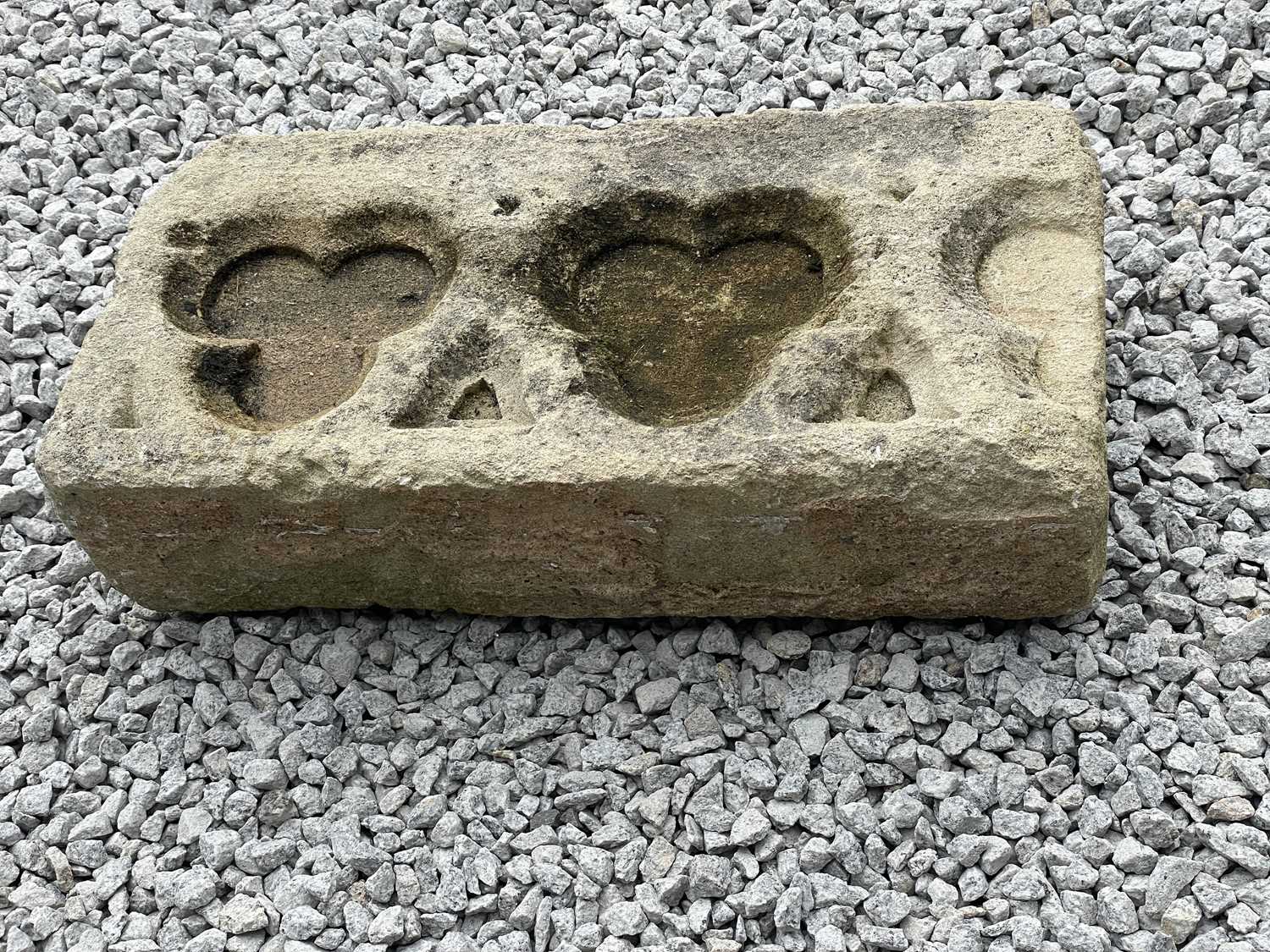 Lot 782 - A section of stone with blind trefoil