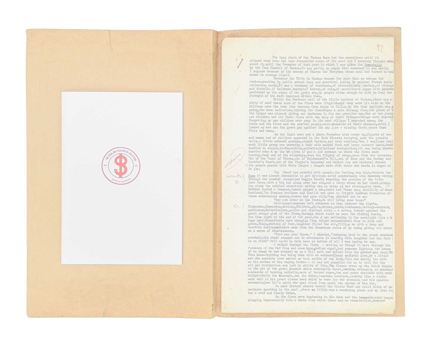Lot 623 - Sven BERLIN (1911-1999)