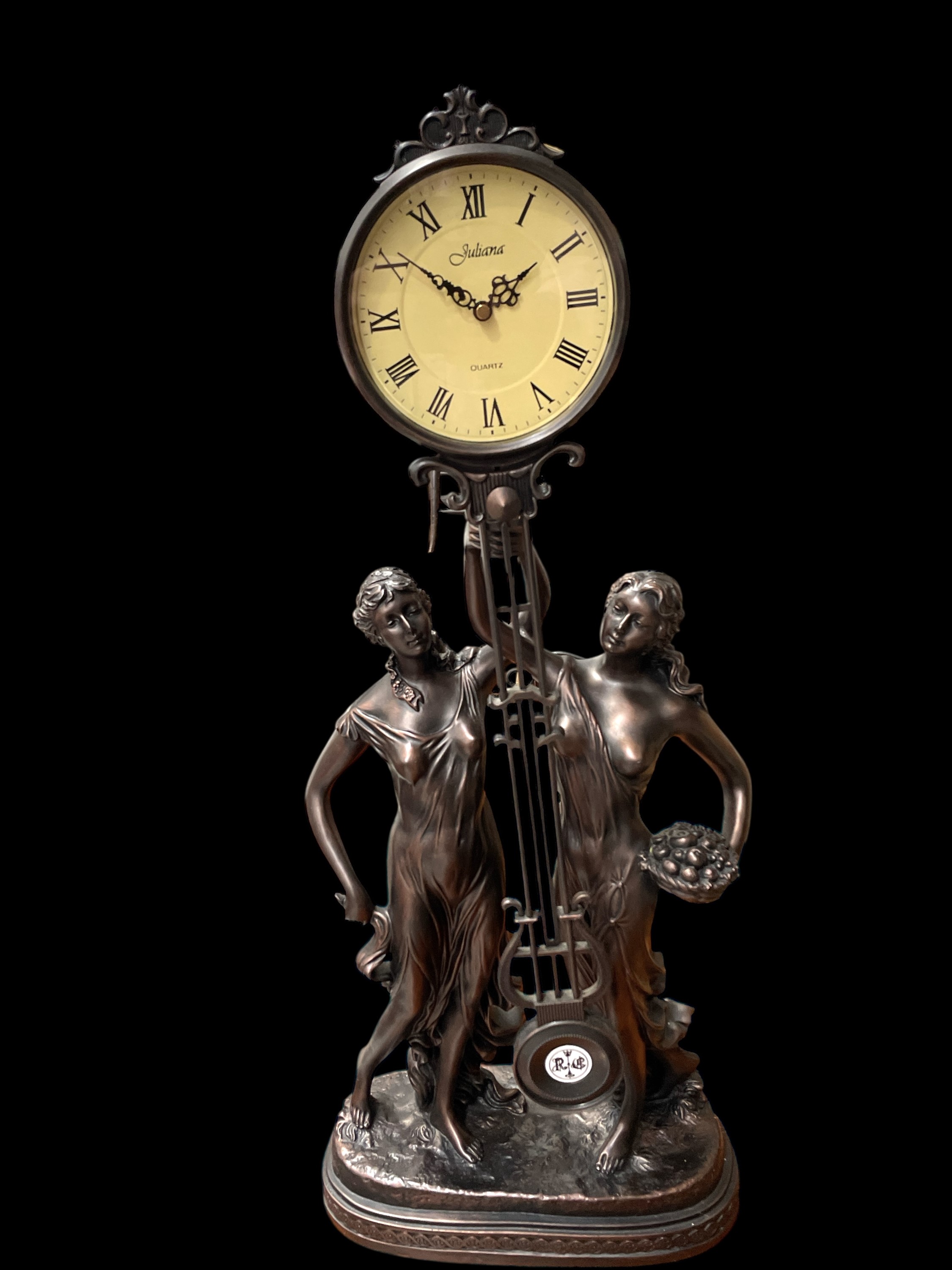 Lot 42 - Large Juliana clock with bronzed figural