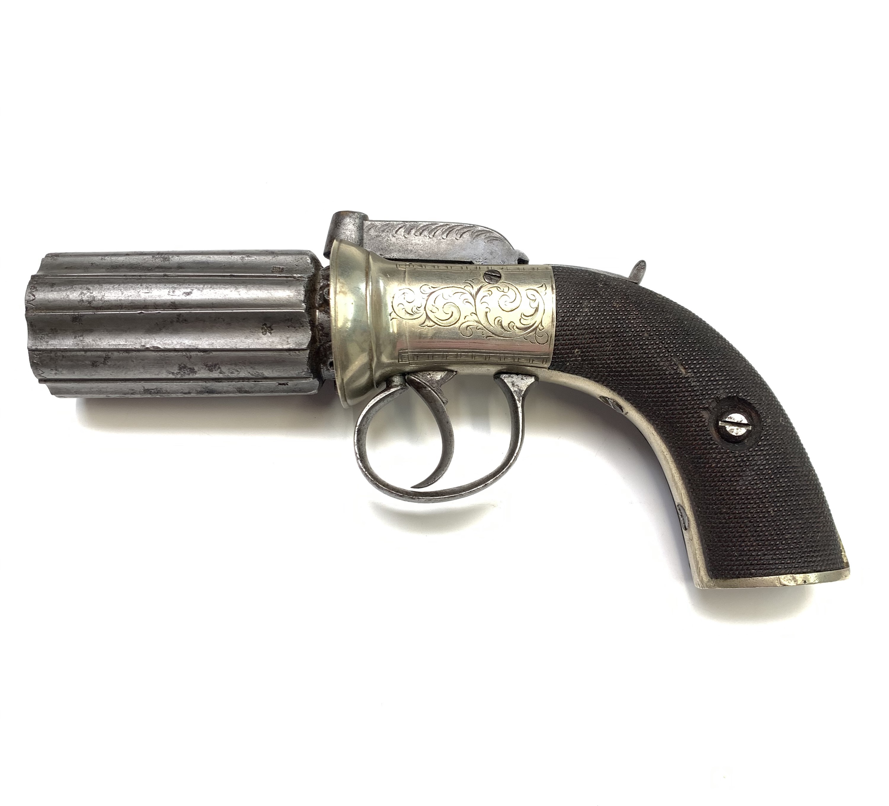 Lot 344 - A 19th century pepperbox revolver percussion