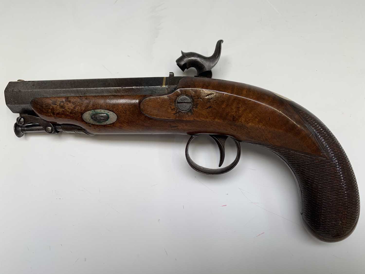 Lot 347 - A 19th century percussion cap pistol by