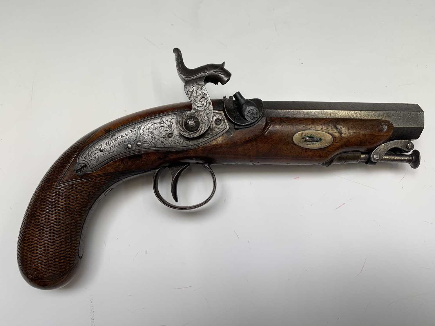 Lot 347 - A 19th century percussion cap pistol by