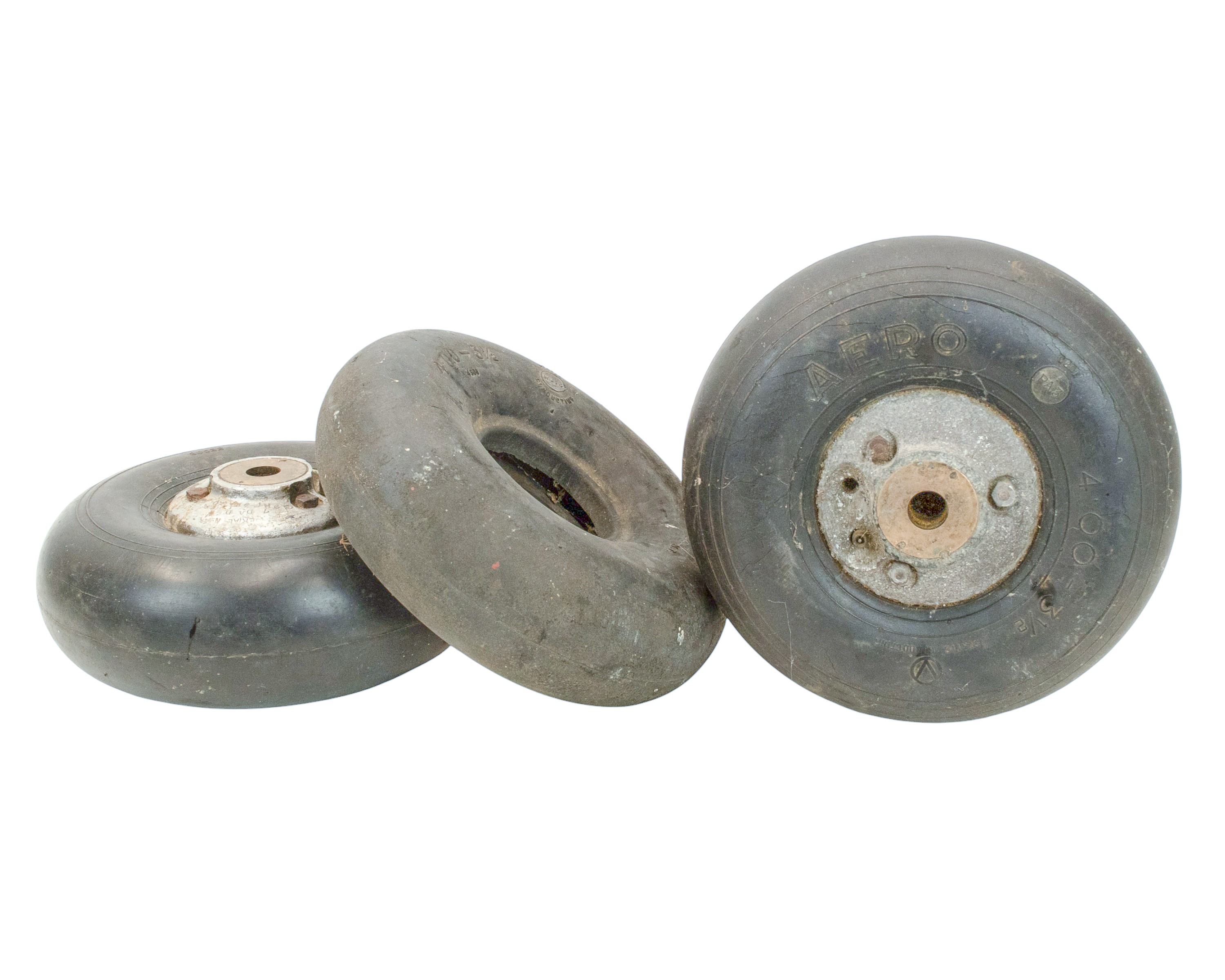 Lot 128 - Two WWII RAF Hurricane aircraft tail wheels.