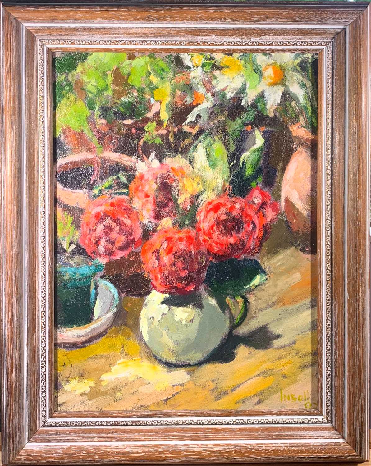 Lot 255 - Christopher INSOLL (b.1956) Pot of Roses Oil