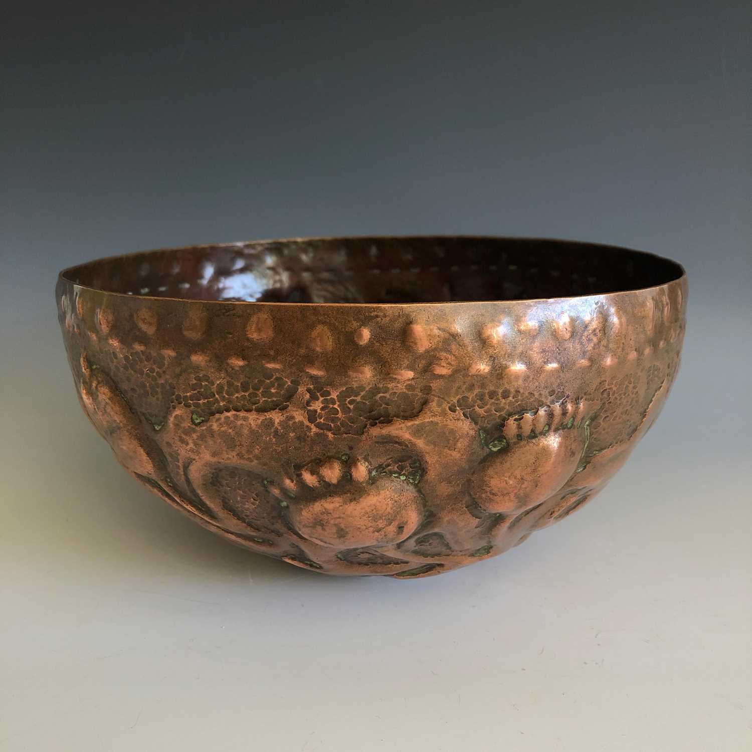 Lot 325 - A Cornish art copper bowl, attributed to