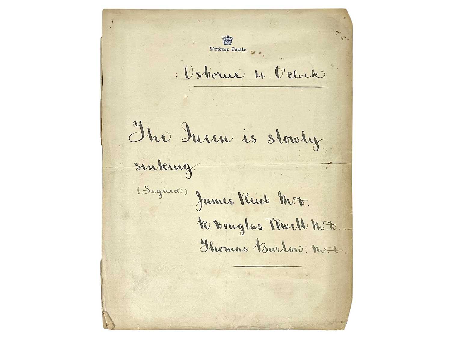 Lot 226 - (Queen Victoria) The Queen is Slowly Dying