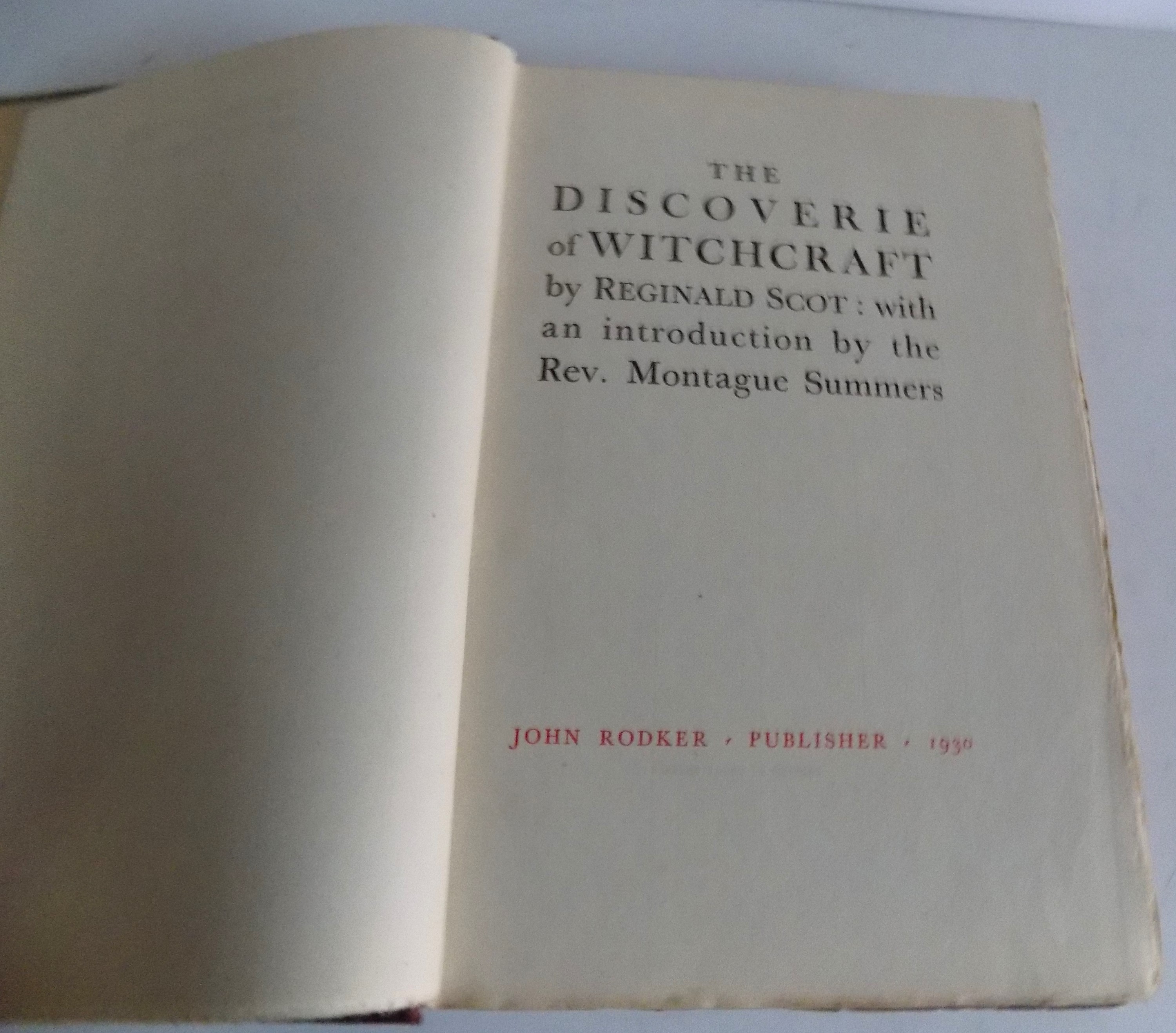 Lot 1463 - REGINALD SCOT. "The Discoverie of