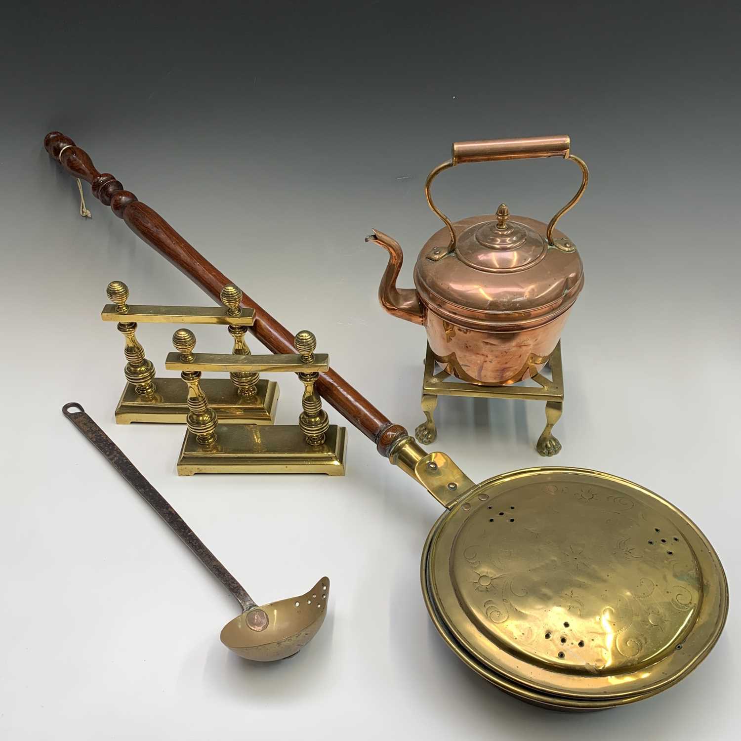 Lot 140 - Assorted metalware comprising a Victorian