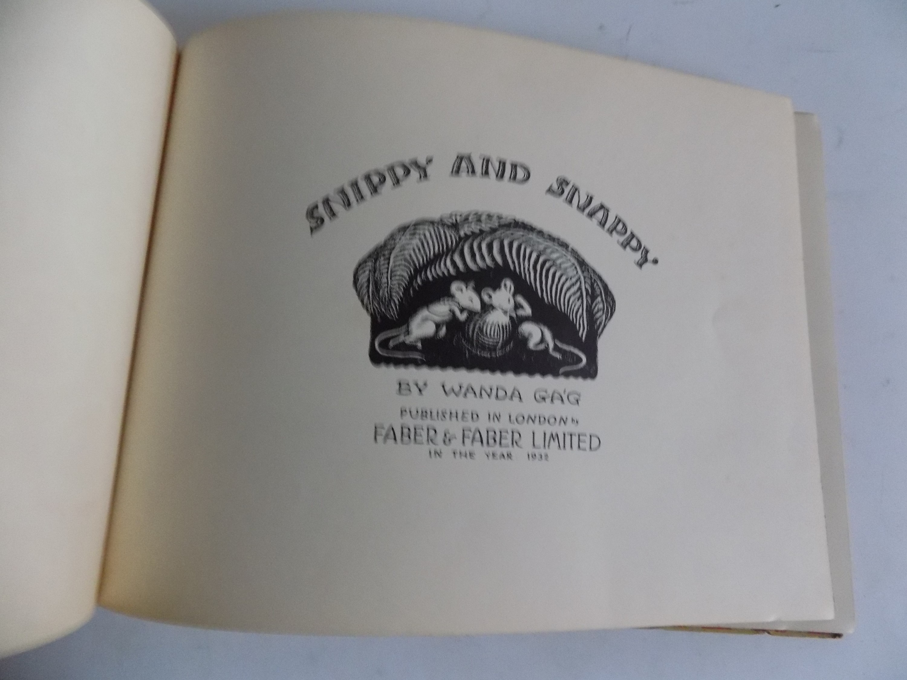 Lot 1446 - WANDA GAG. "Snippy and Snappy." first