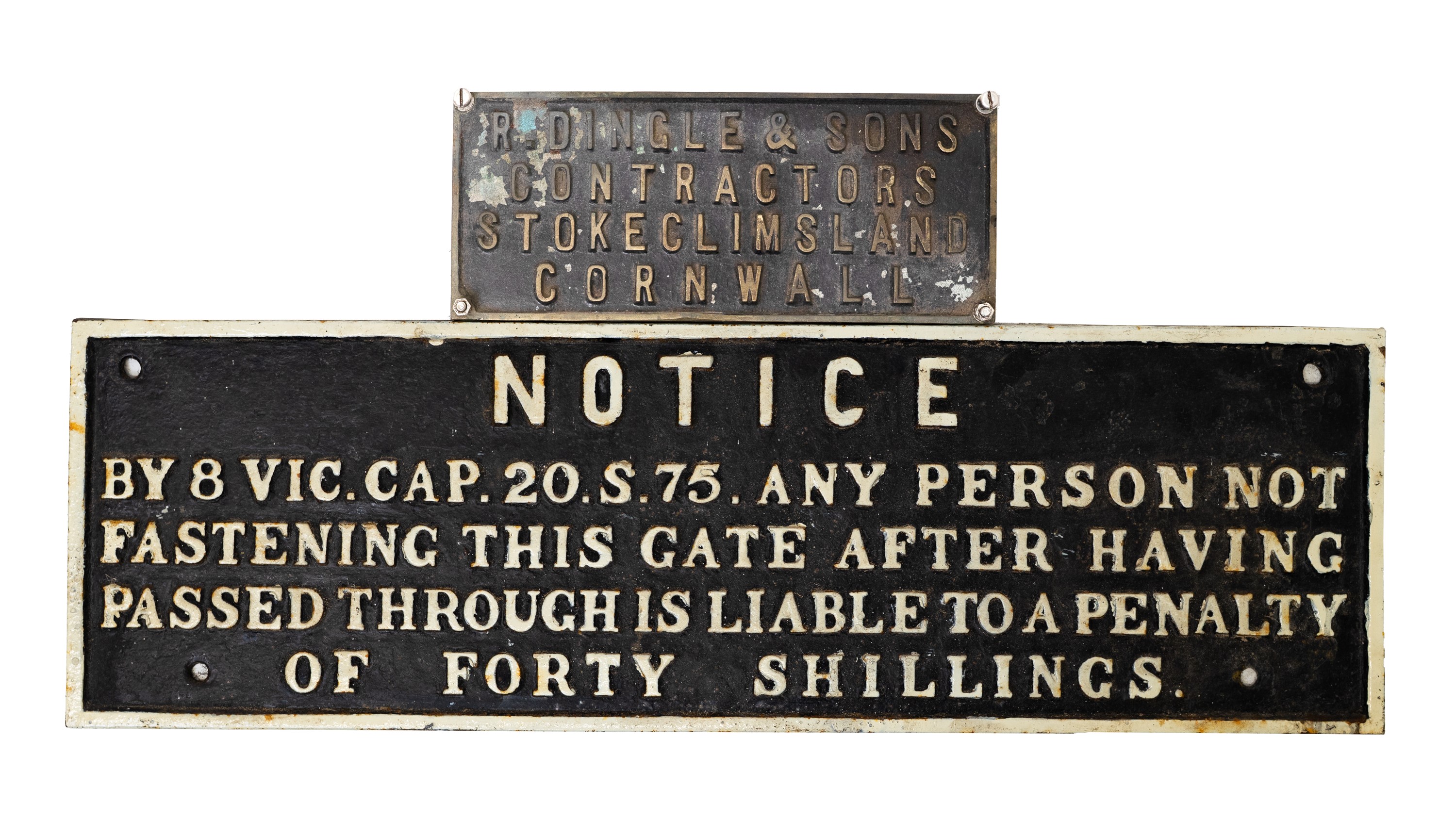 Lot 266 - A cast iron railway sign.