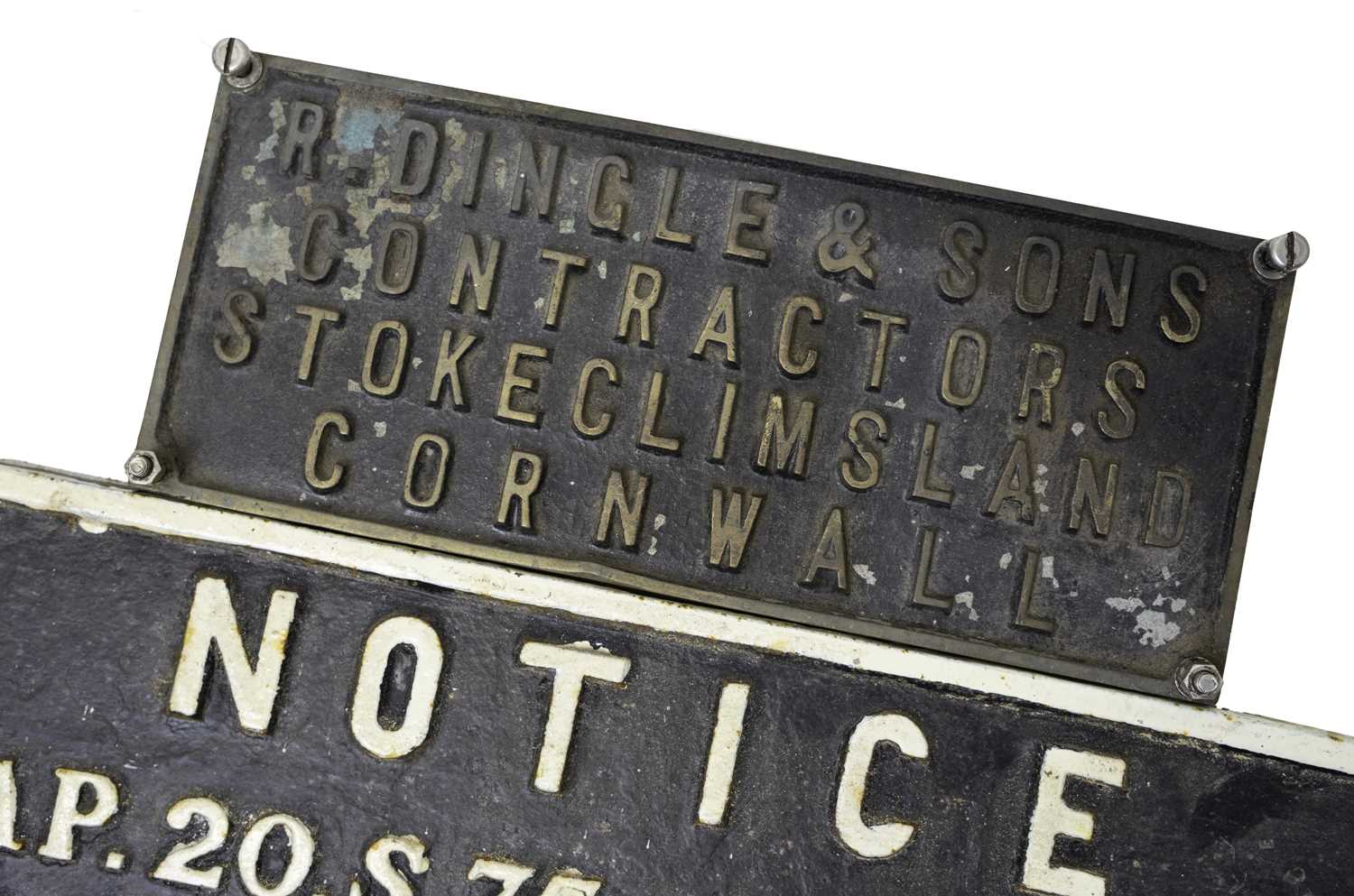 Lot 266 - A cast iron railway sign.