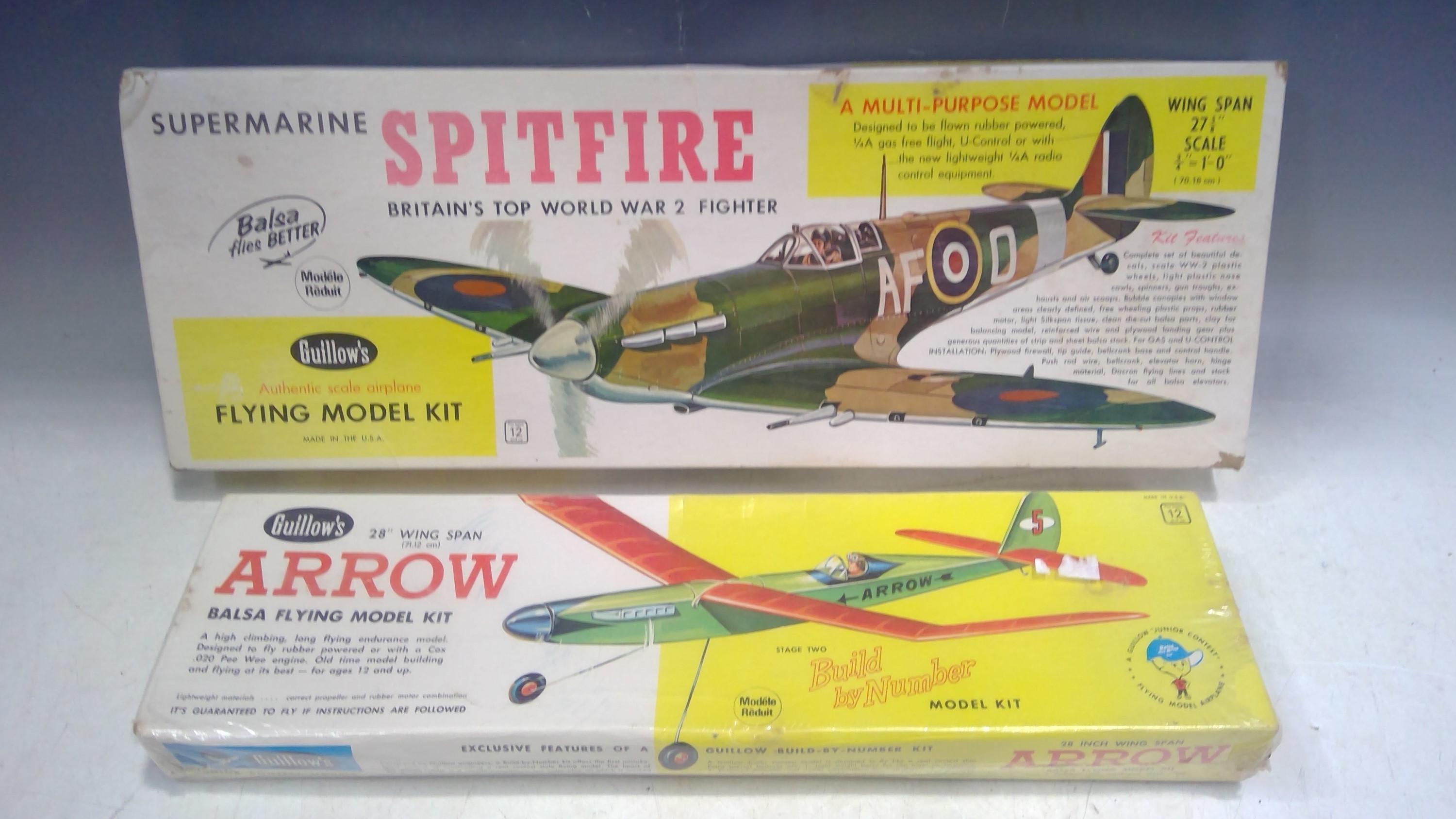 Lot 22 - Guillow's Submarine spitfire and Balsa Flying