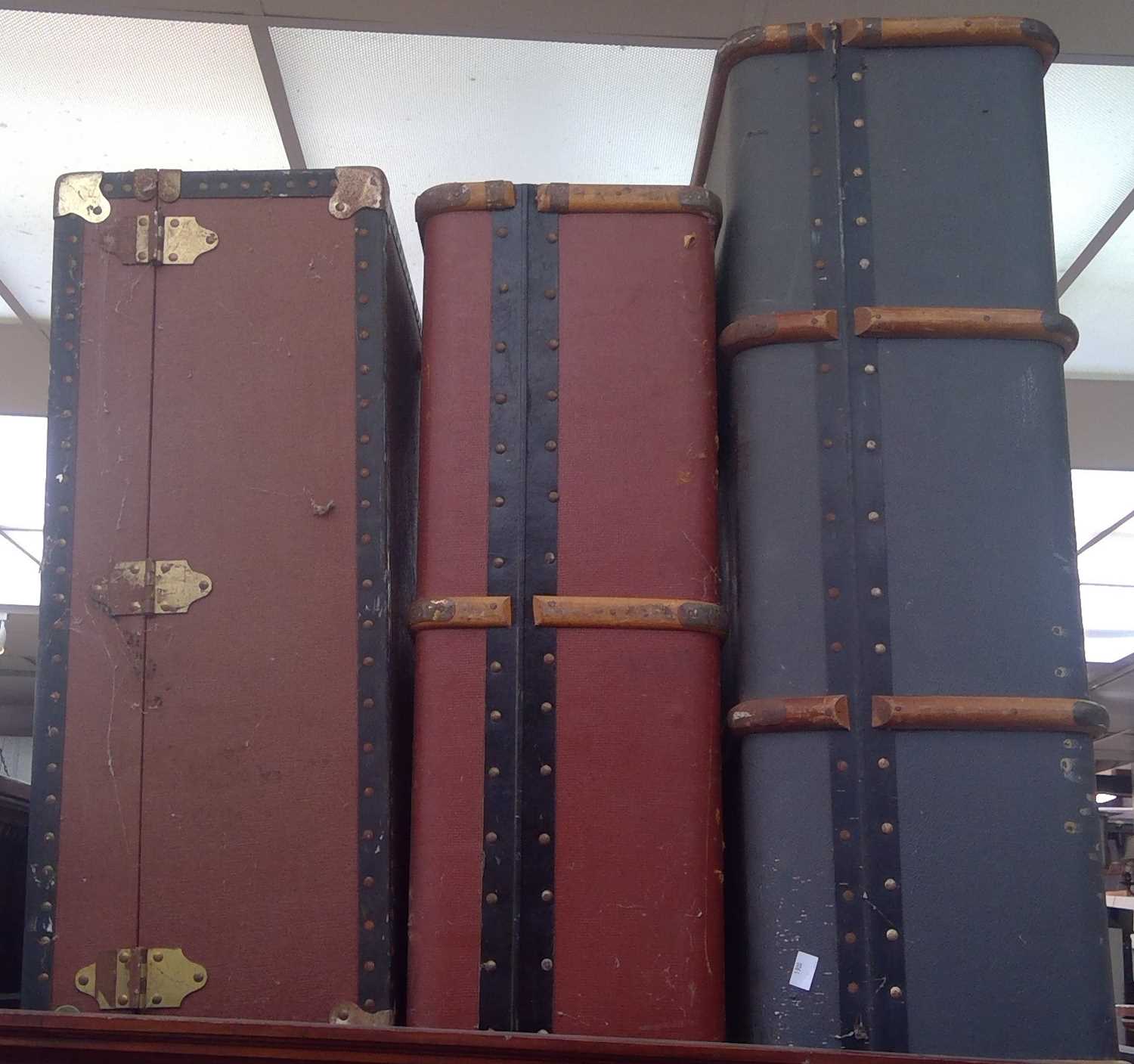 Lot 3081 - A large travel trunk, width 93cm, together