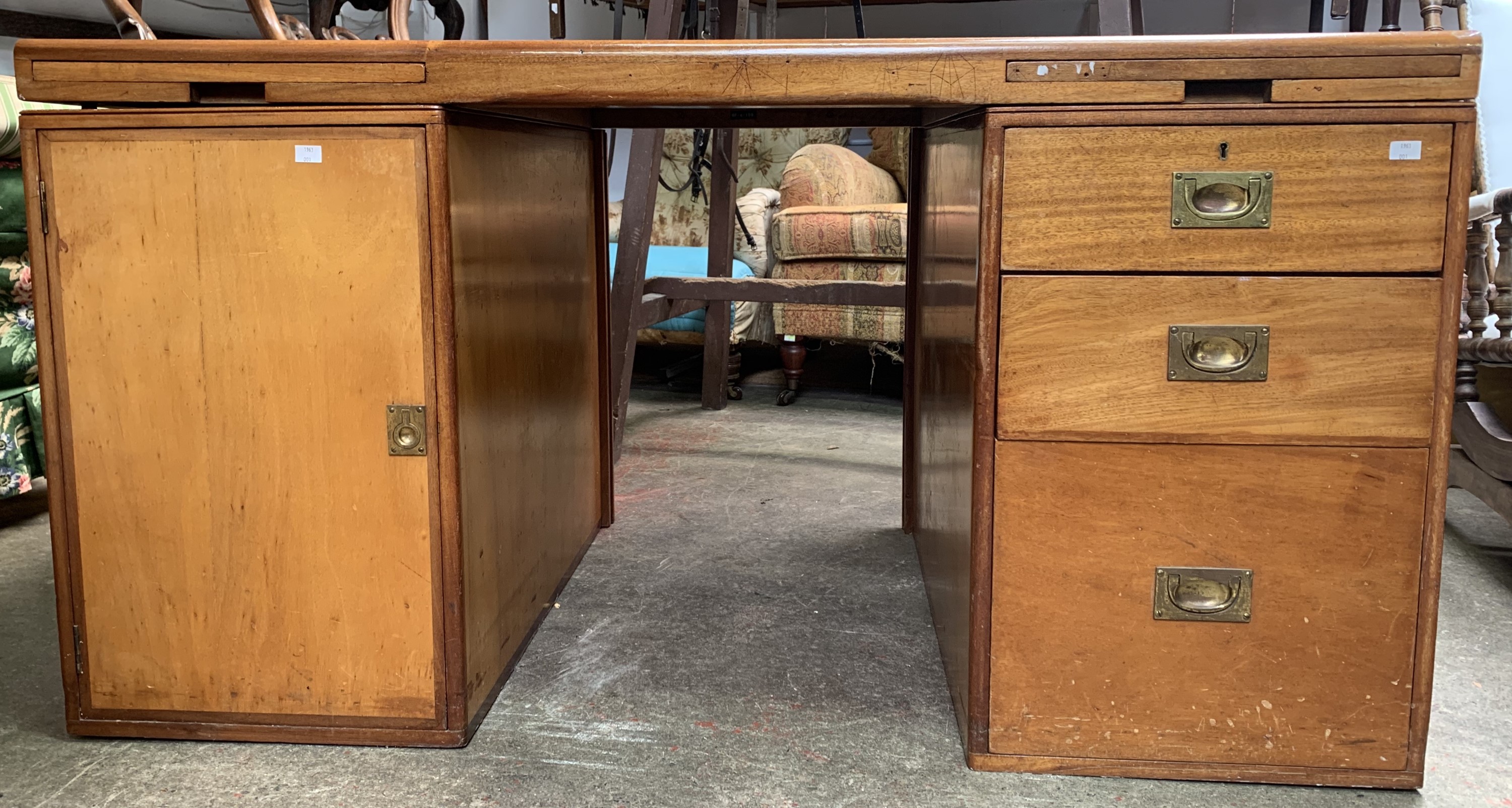 Lot 3198 - A mid century Waring & Gillow office desk,