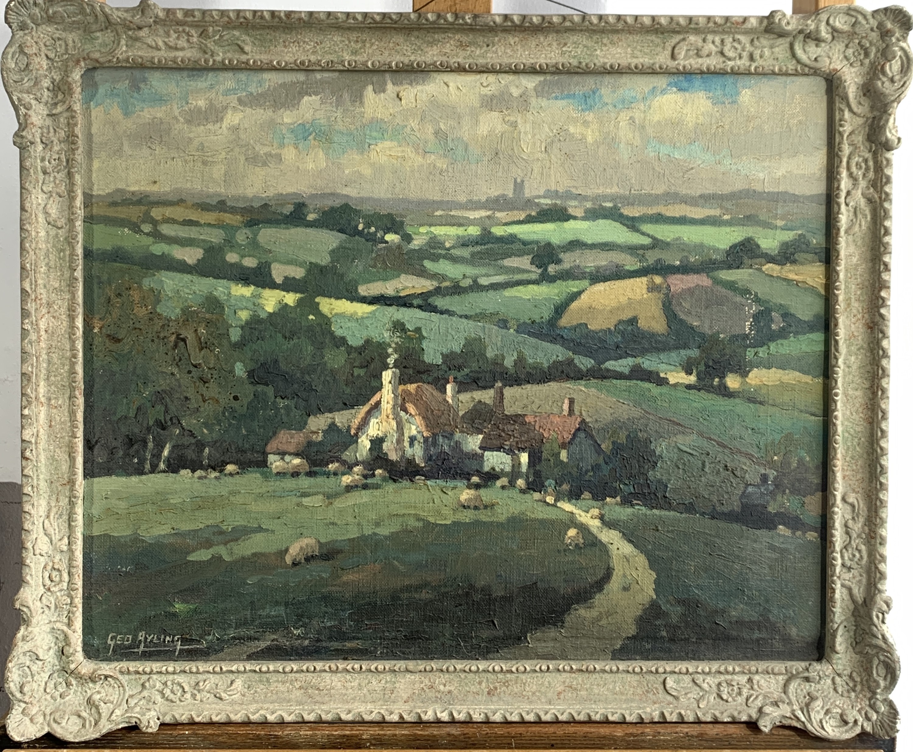 Lot 1001 - George AYLING (1887-1960) Green Fields of