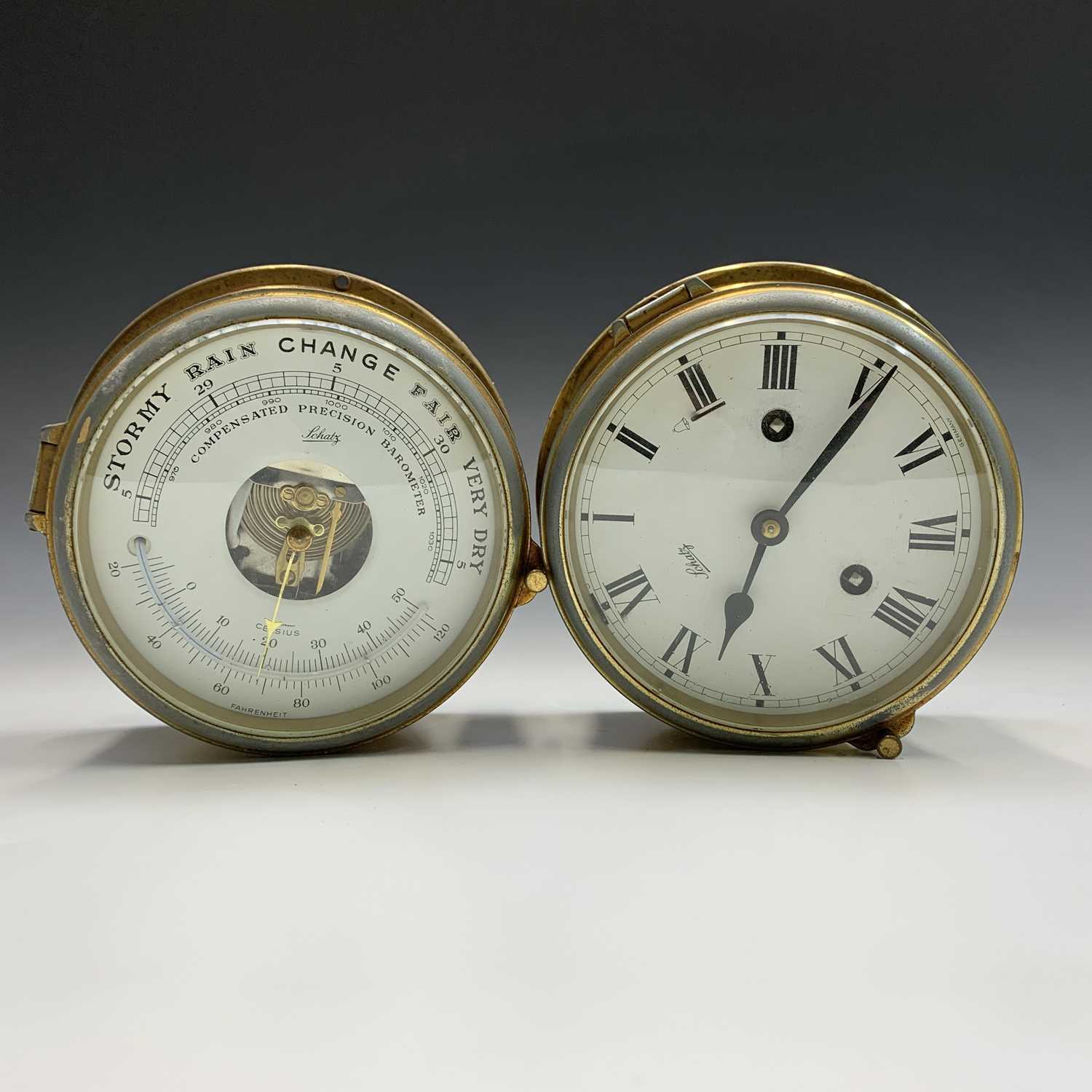 Lot 2941 - A German bulkhead type ships clock and