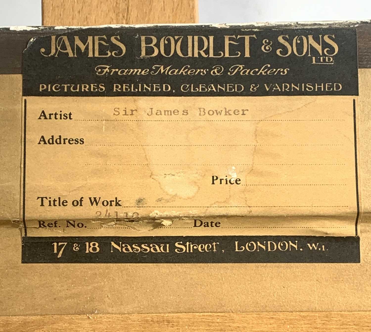 Lot 1108 - Sir James BOWKER ? Portrait of a